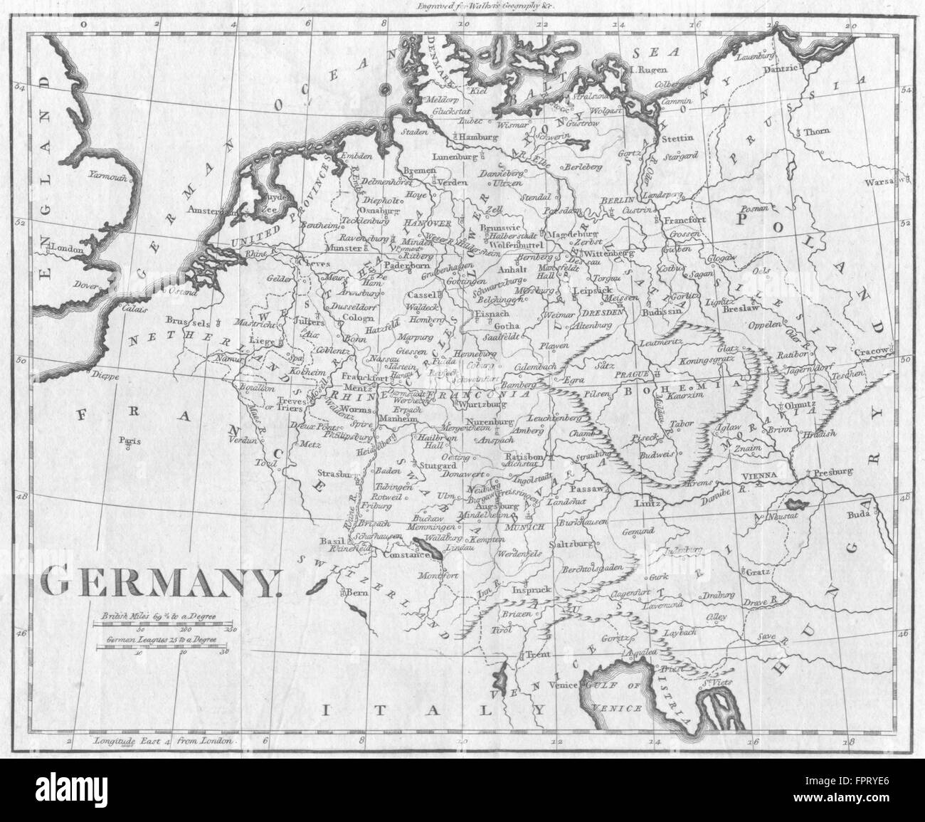 Germany map 19th century Black and White Stock Photos & Images - Alamy