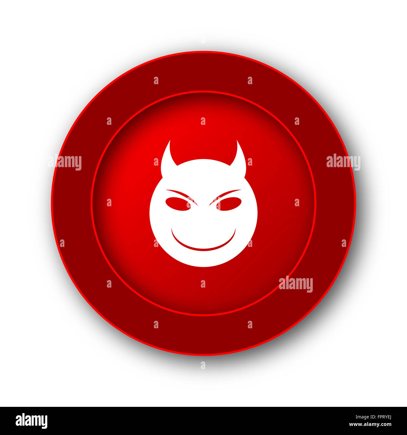 Evil icon. Internet button on white background Stock Photo - Alamy