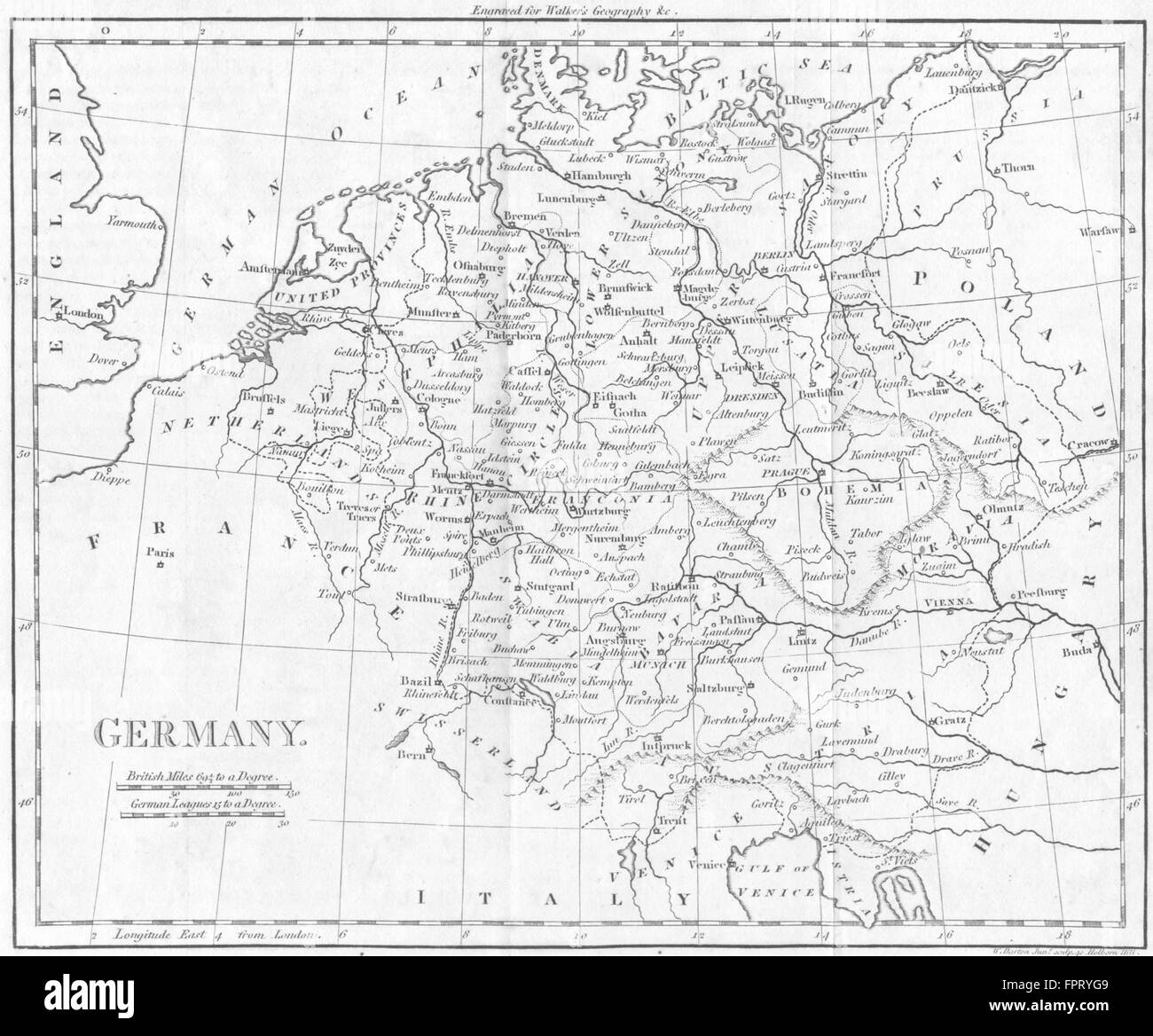 Germany map 19th century Black and White Stock Photos & Images - Alamy