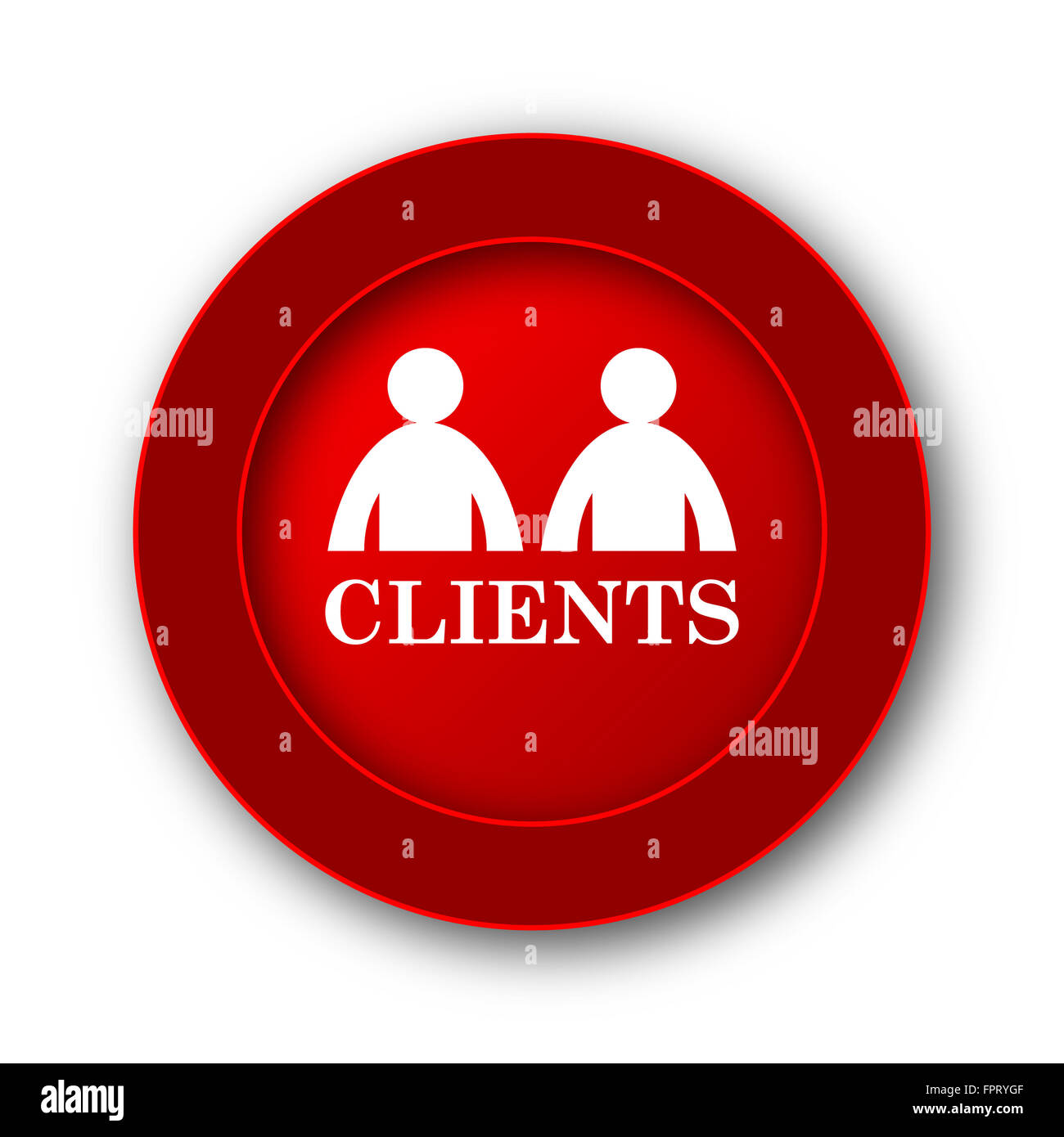 Clients icon. Internet button on white background Stock Photo - Alamy