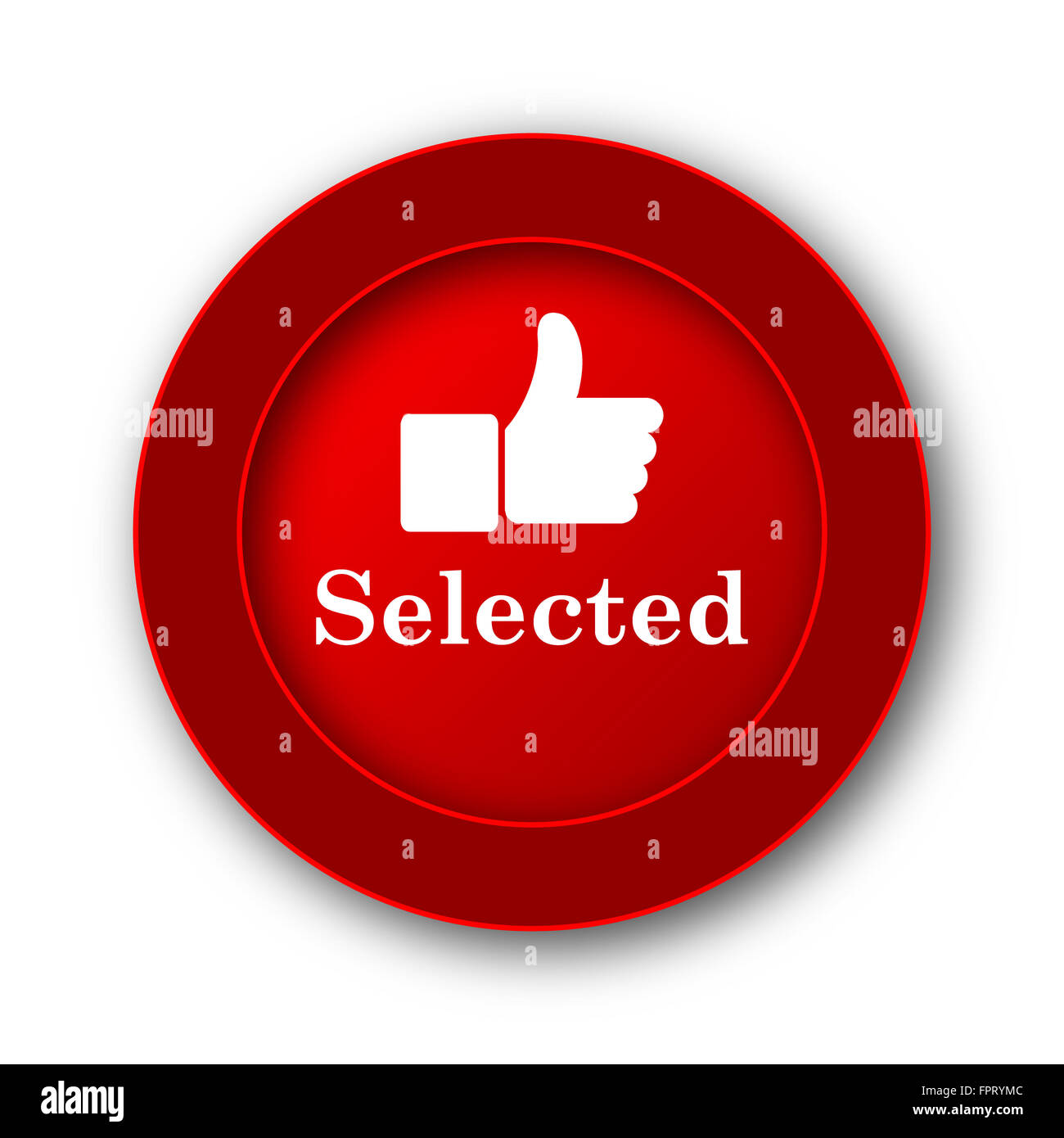Selected icon. Internet button on white background Stock Photo - Alamy