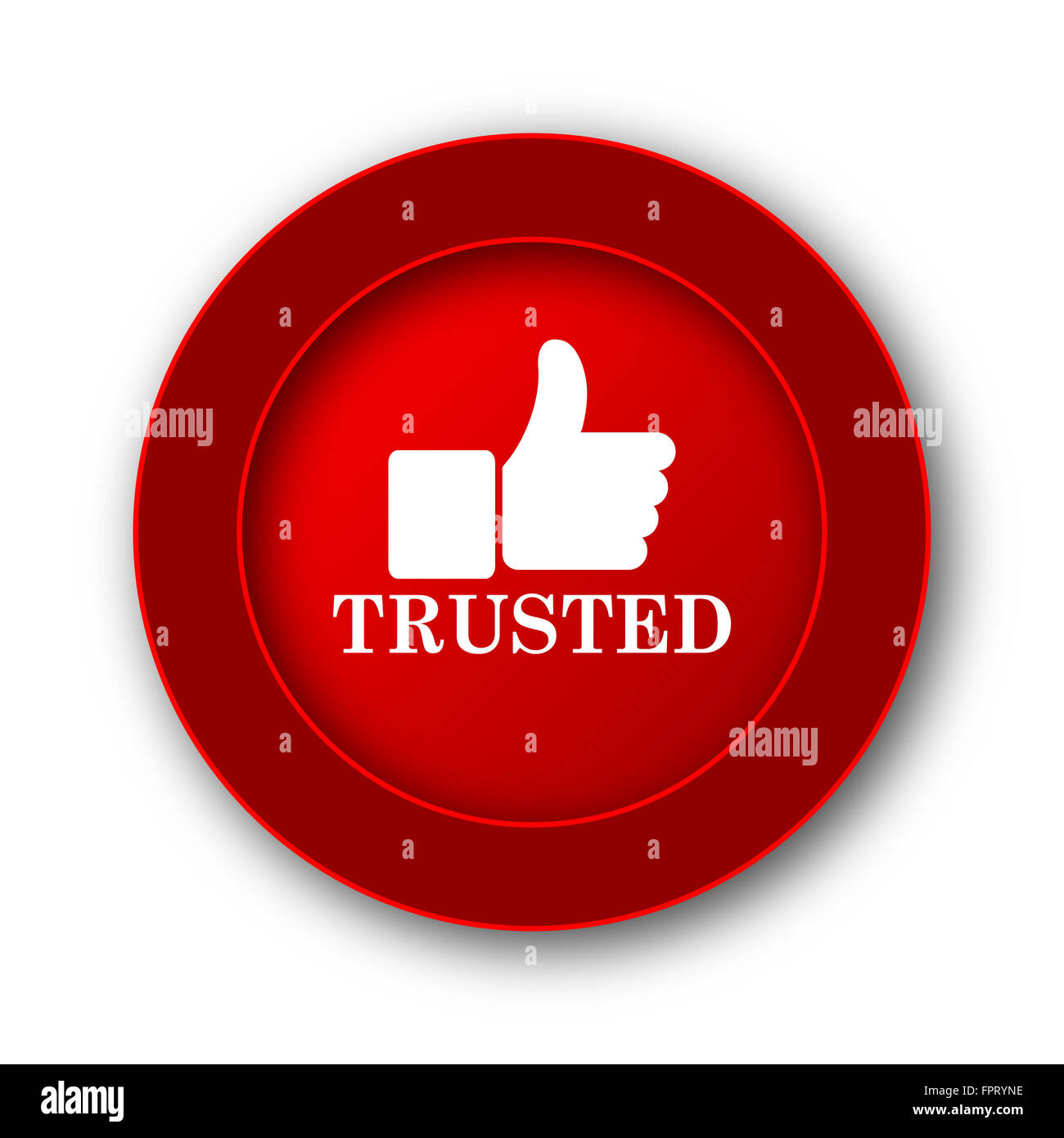 Trusted icon. Internet button on white background Stock Photo - Alamy