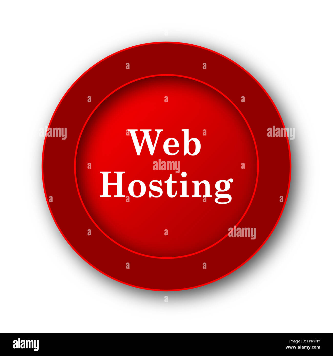Web hosting icon. Internet button on white background Stock Photo - Alamy