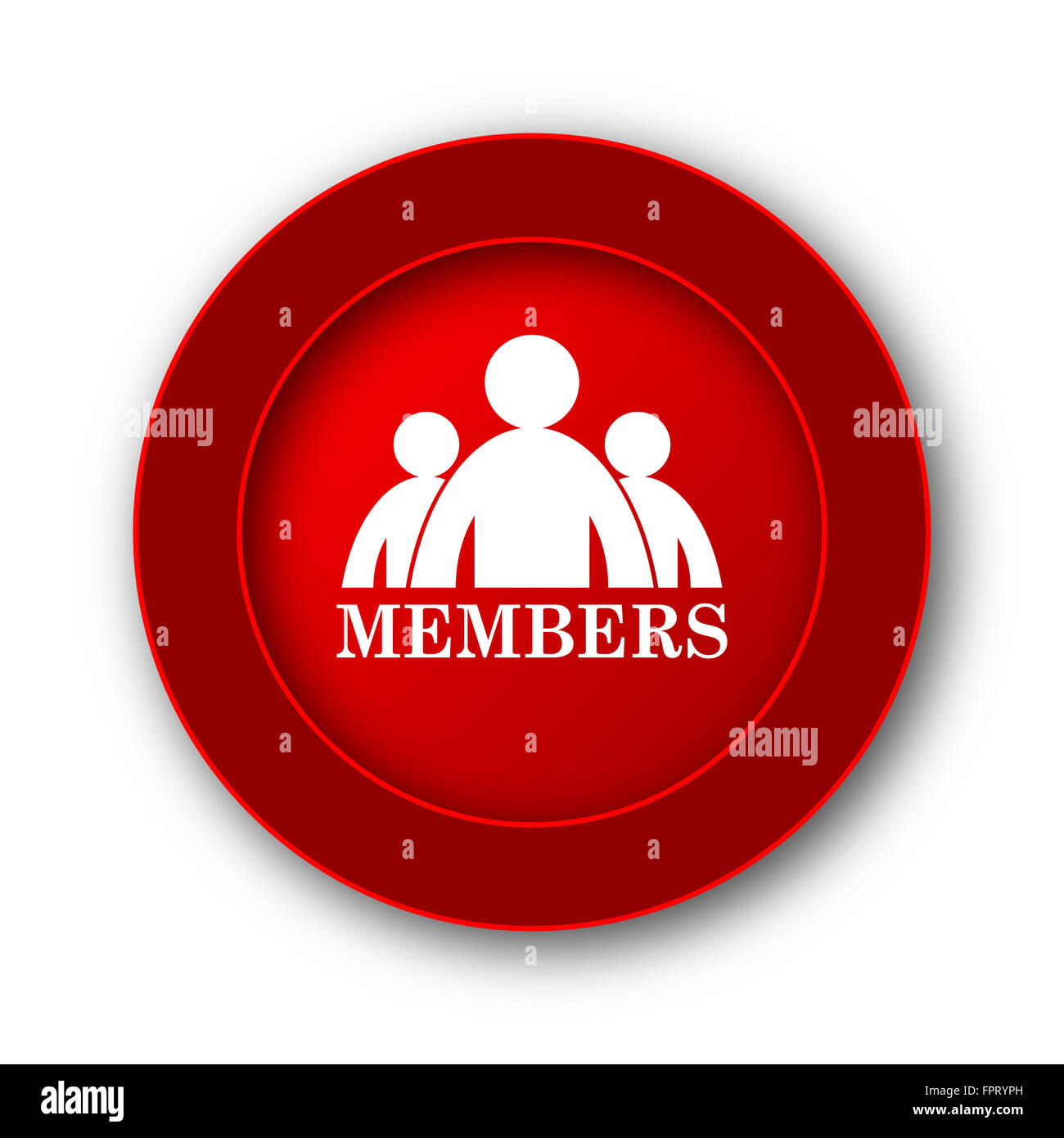 Members icon. Internet button on white background Stock Photo - Alamy