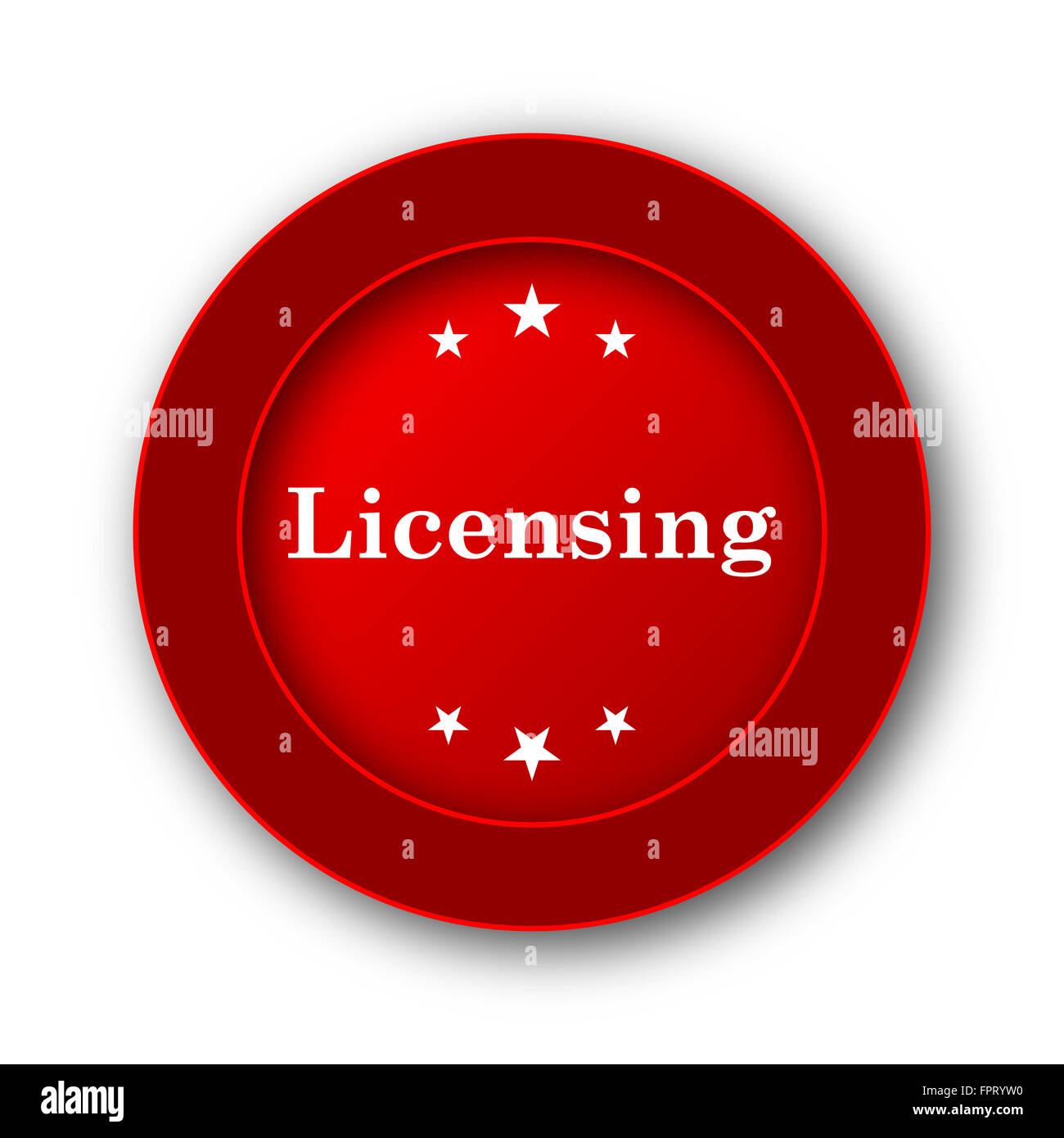 Licensing icon. Internet button on white background Stock Photo - Alamy