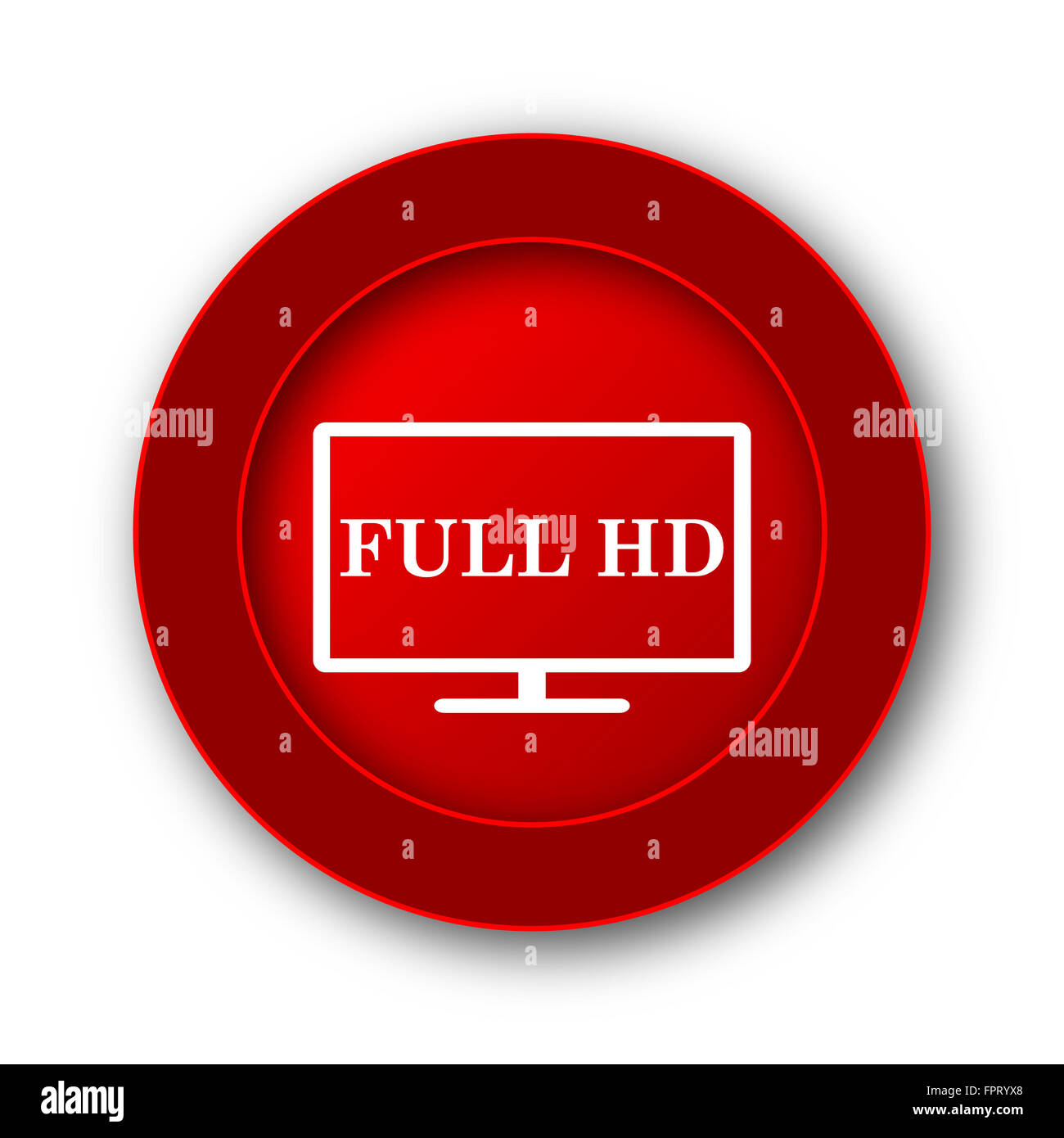 Full HD icon. Internet button on white background Stock Photo - Alamy