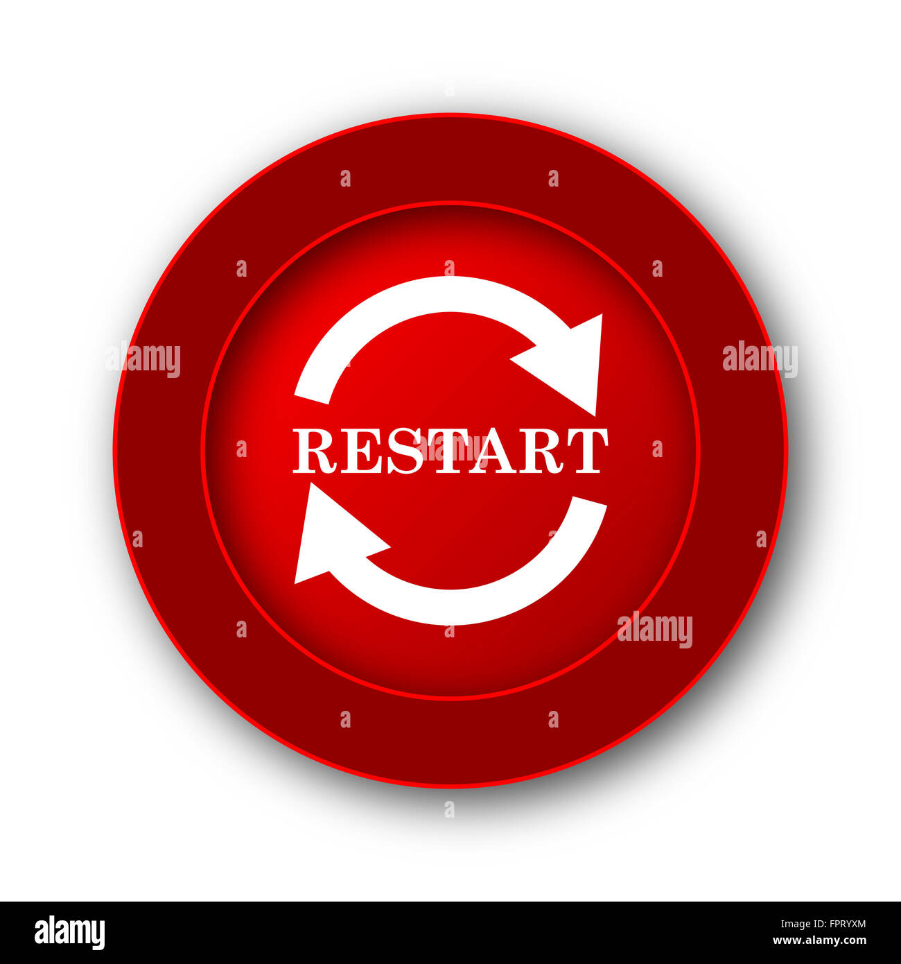 Restart icon. Internet button on white background Stock Photo - Alamy