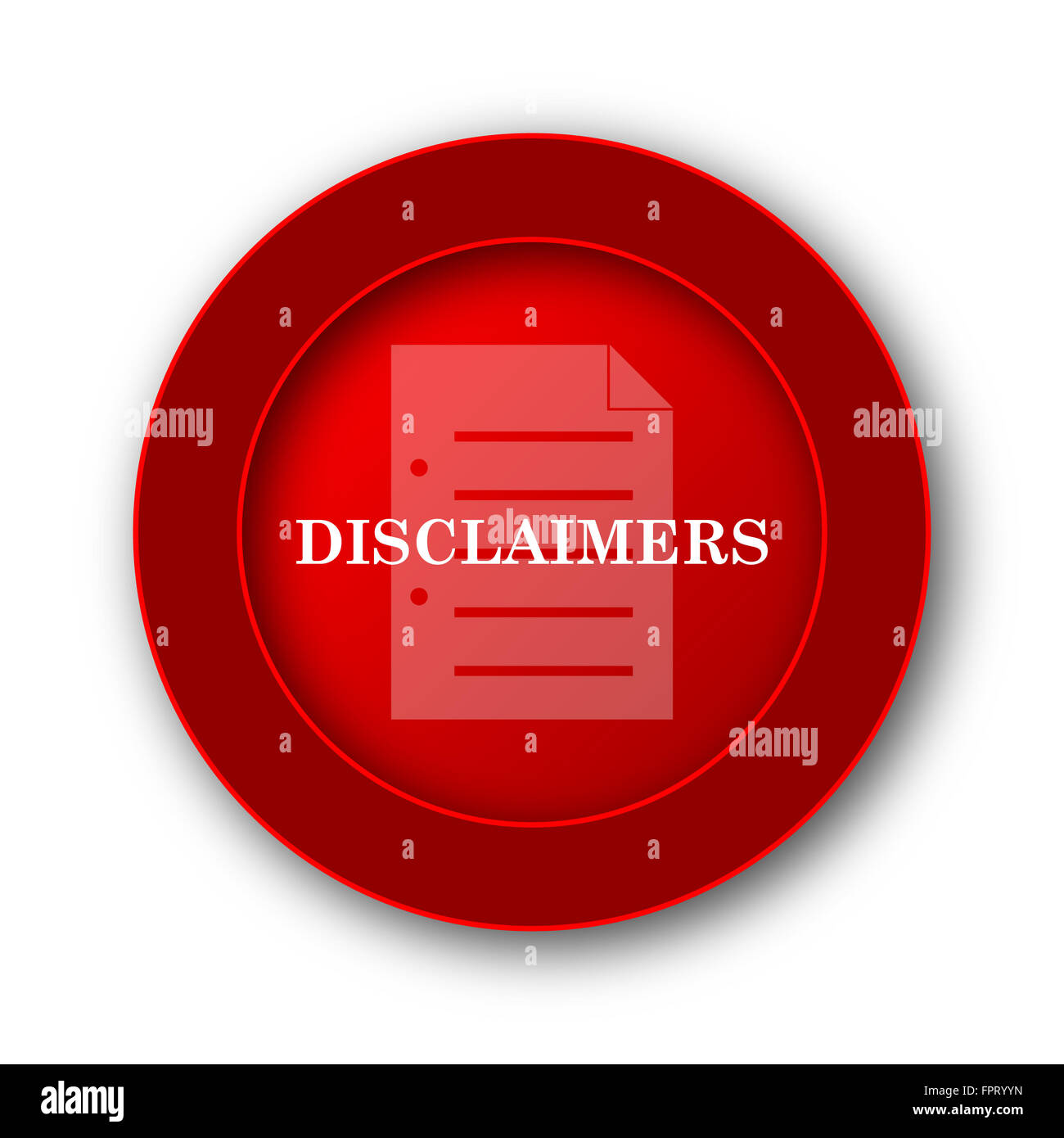 Disclaimers icon. Internet button on white background Stock Photo - Alamy