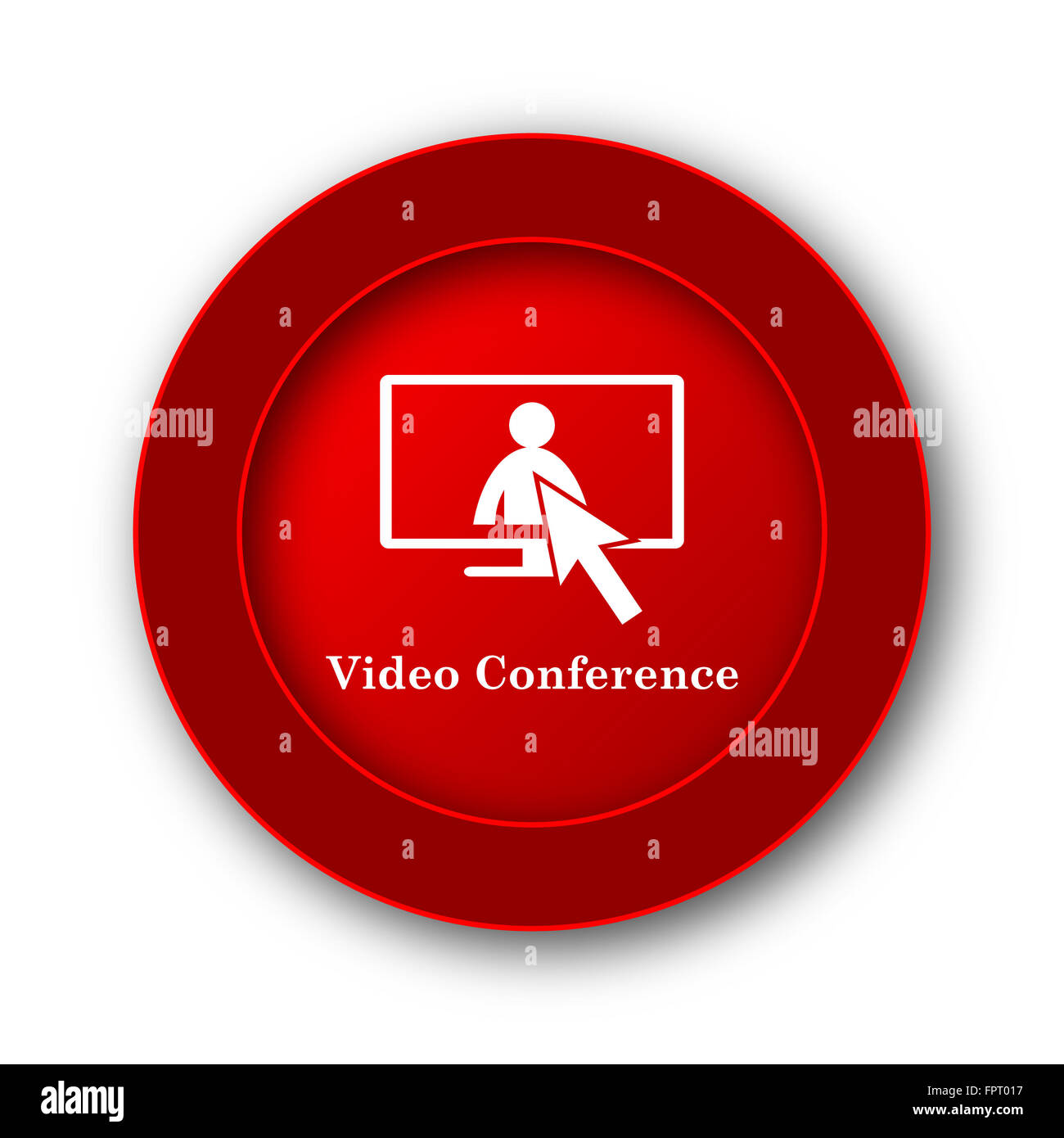 Video conference, online meeting icon. Internet button on white ...