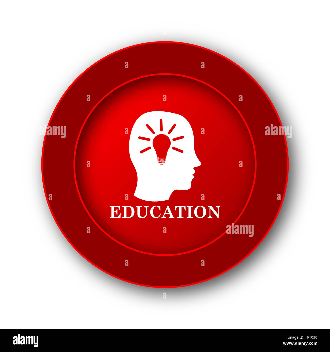 Education icon. Internet button on white background Stock Photo - Alamy