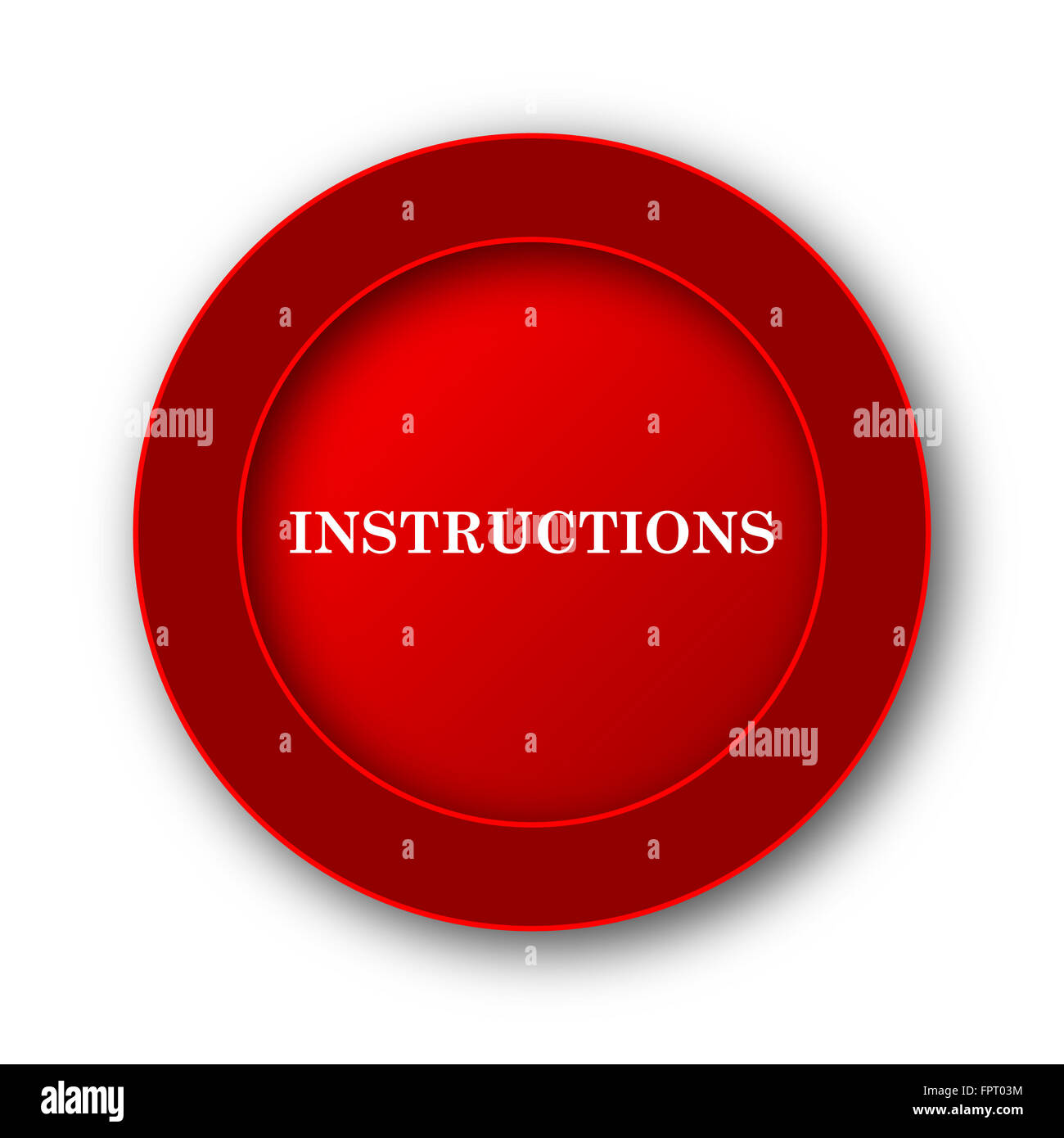 Instructions icon. Internet button on white background Stock Photo - Alamy
