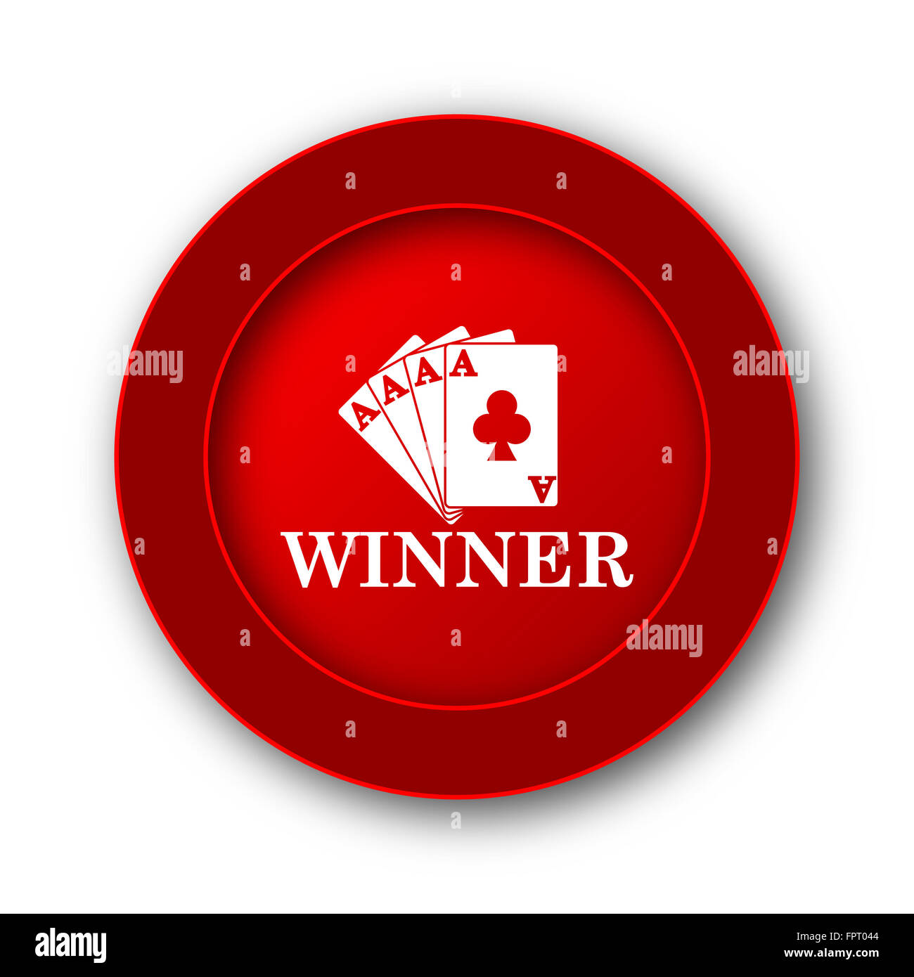 Poker winner icon. Internet button on white background Stock Photo - Alamy
