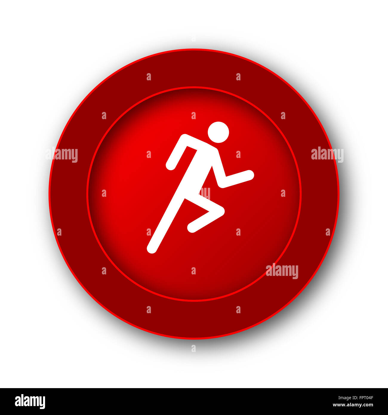 Running man icon. Internet button on white background Stock Photo - Alamy