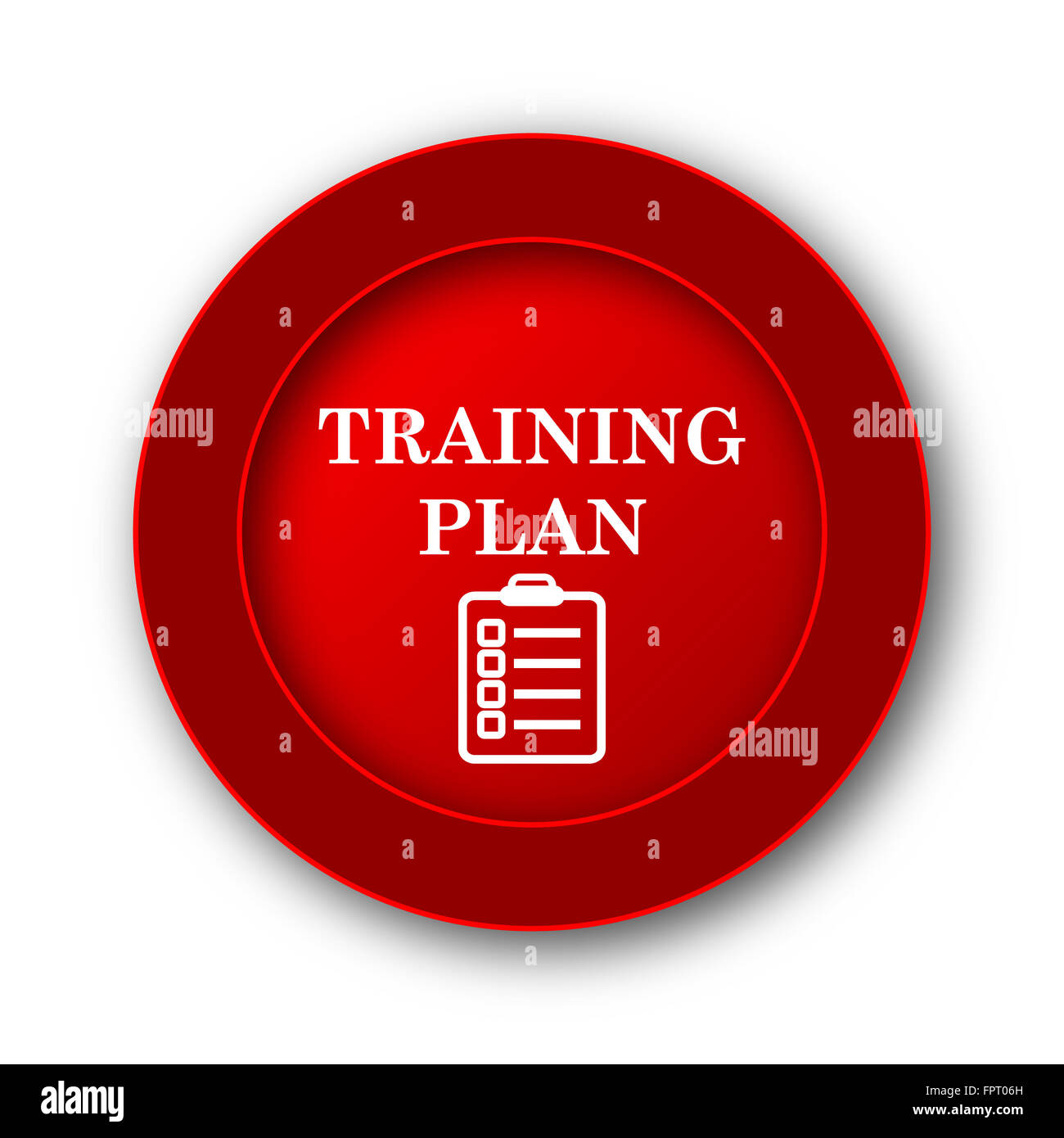 Training plan icon. Internet button on white background Stock Photo - Alamy