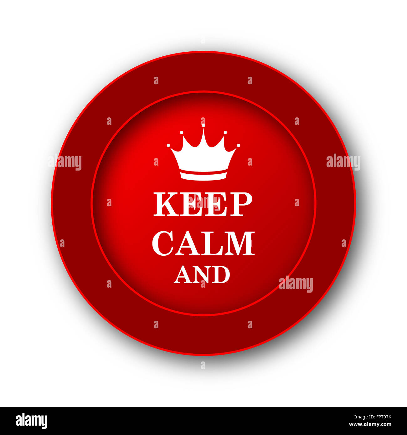 Keep calm icon. Internet button on white background Stock Photo - Alamy