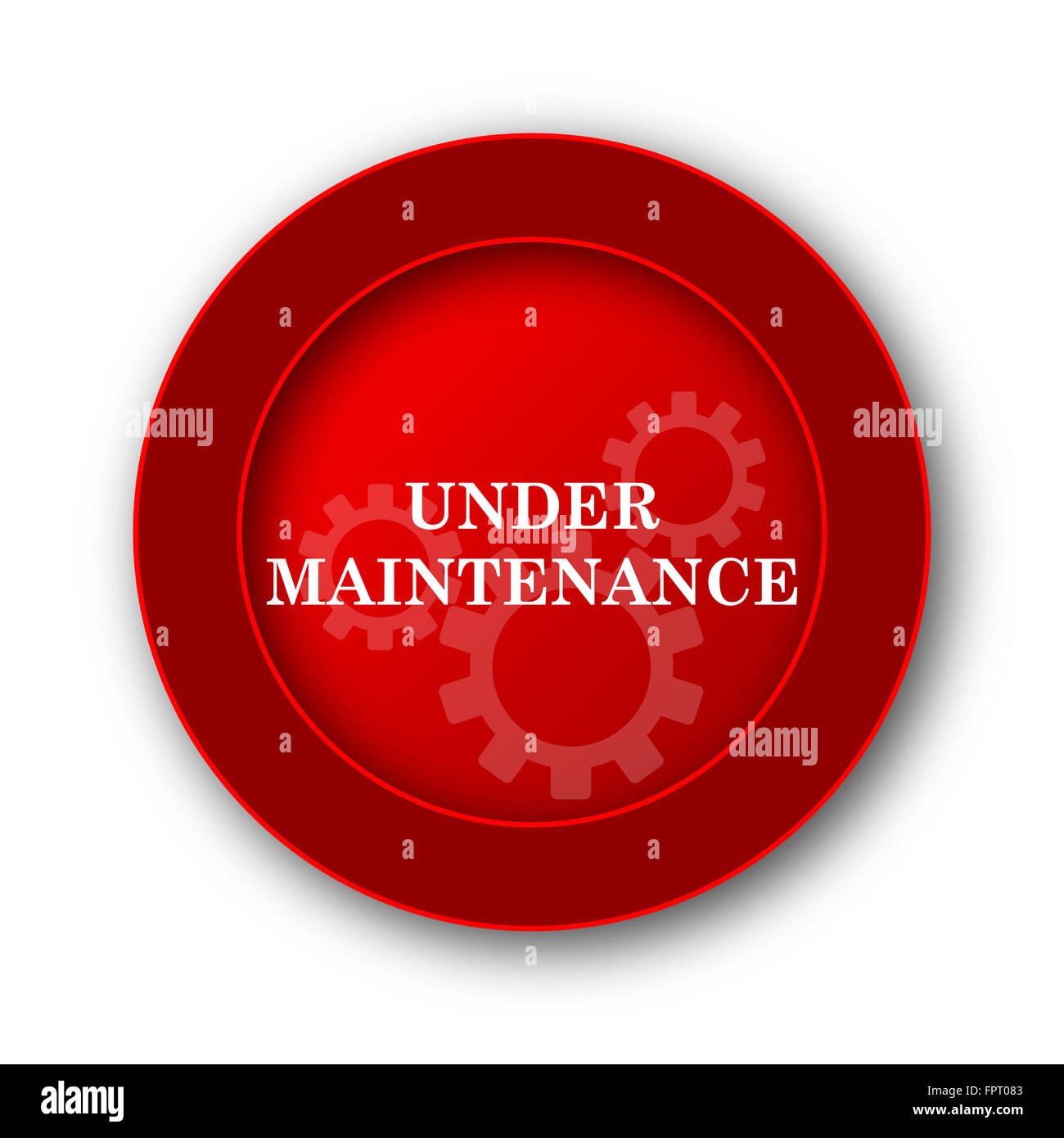 Under maintenance icon. Internet button on white background Stock Photo ...