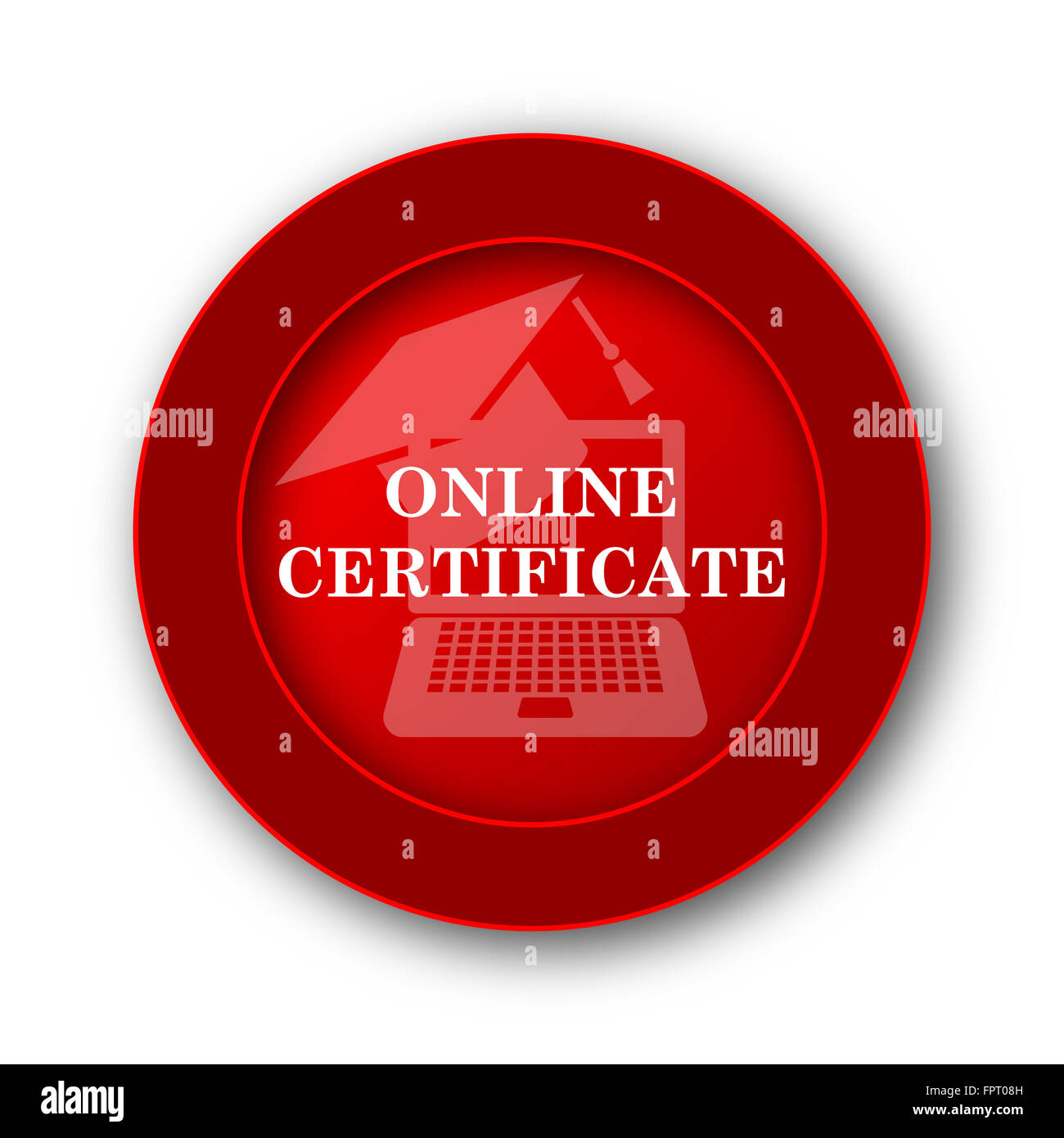 Online certificate icon. Internet button on white background Stock ...