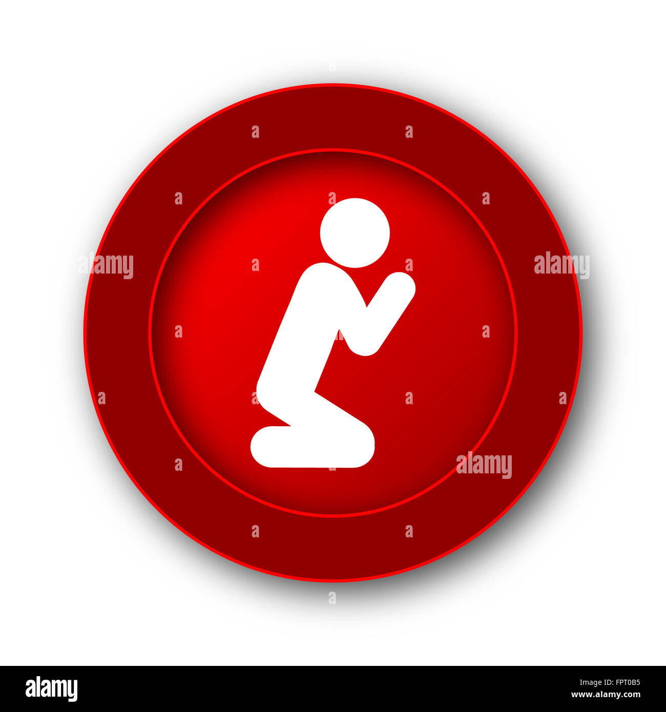 Prayer icon. Internet button on white background Stock Photo - Alamy