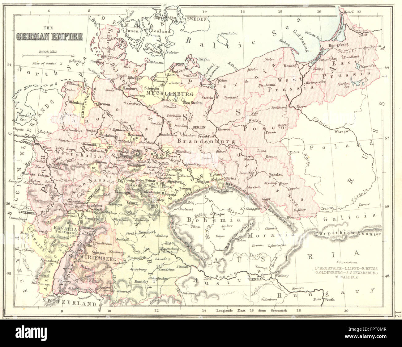 GERMANY: German Empire: PHILIPS Hughes , 1892 antique map Stock Photo ...