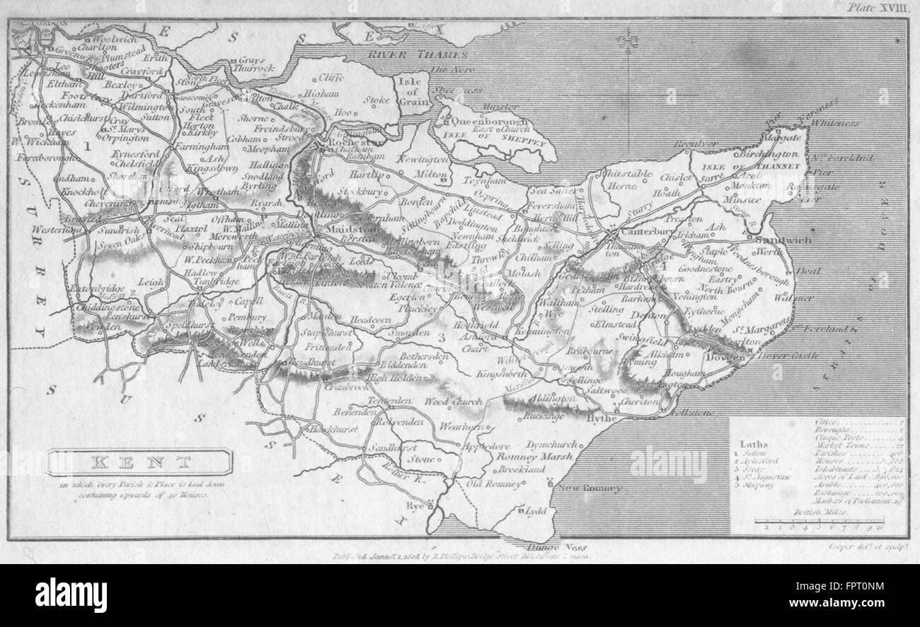 Kent map Black and White Stock Photos & Images - Alamy