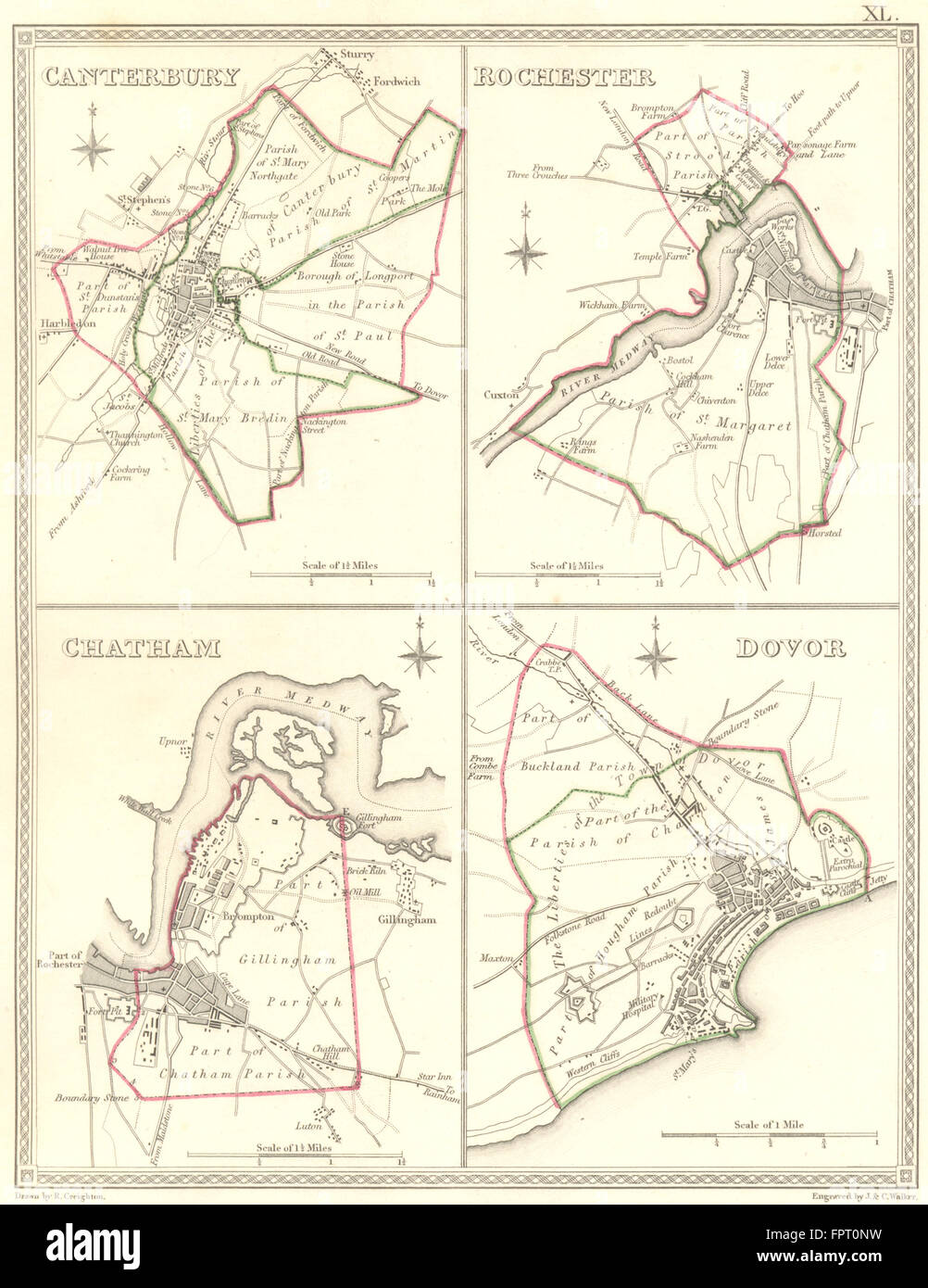 Chatham kent map hi-res stock photography and images - Alamy