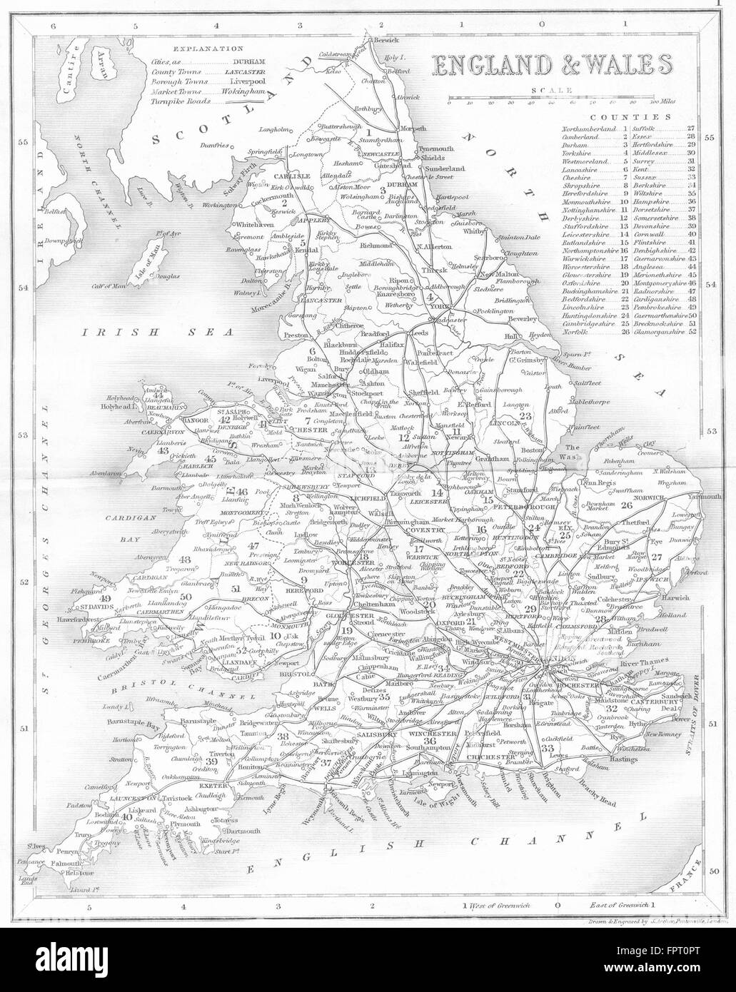 Main roads uk map hi-res stock photography and images - Alamy