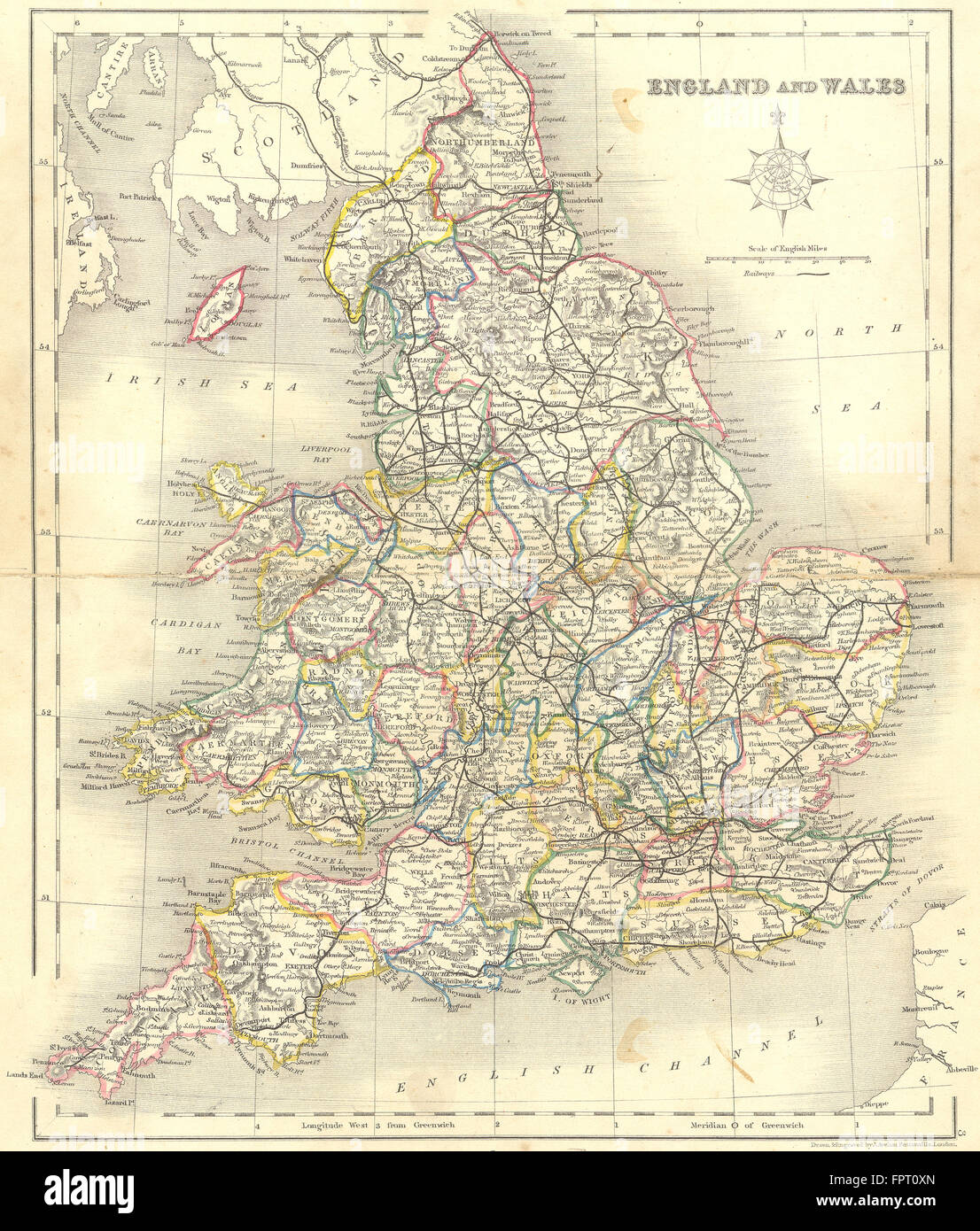 1850 map england hi-res stock photography and images - Alamy