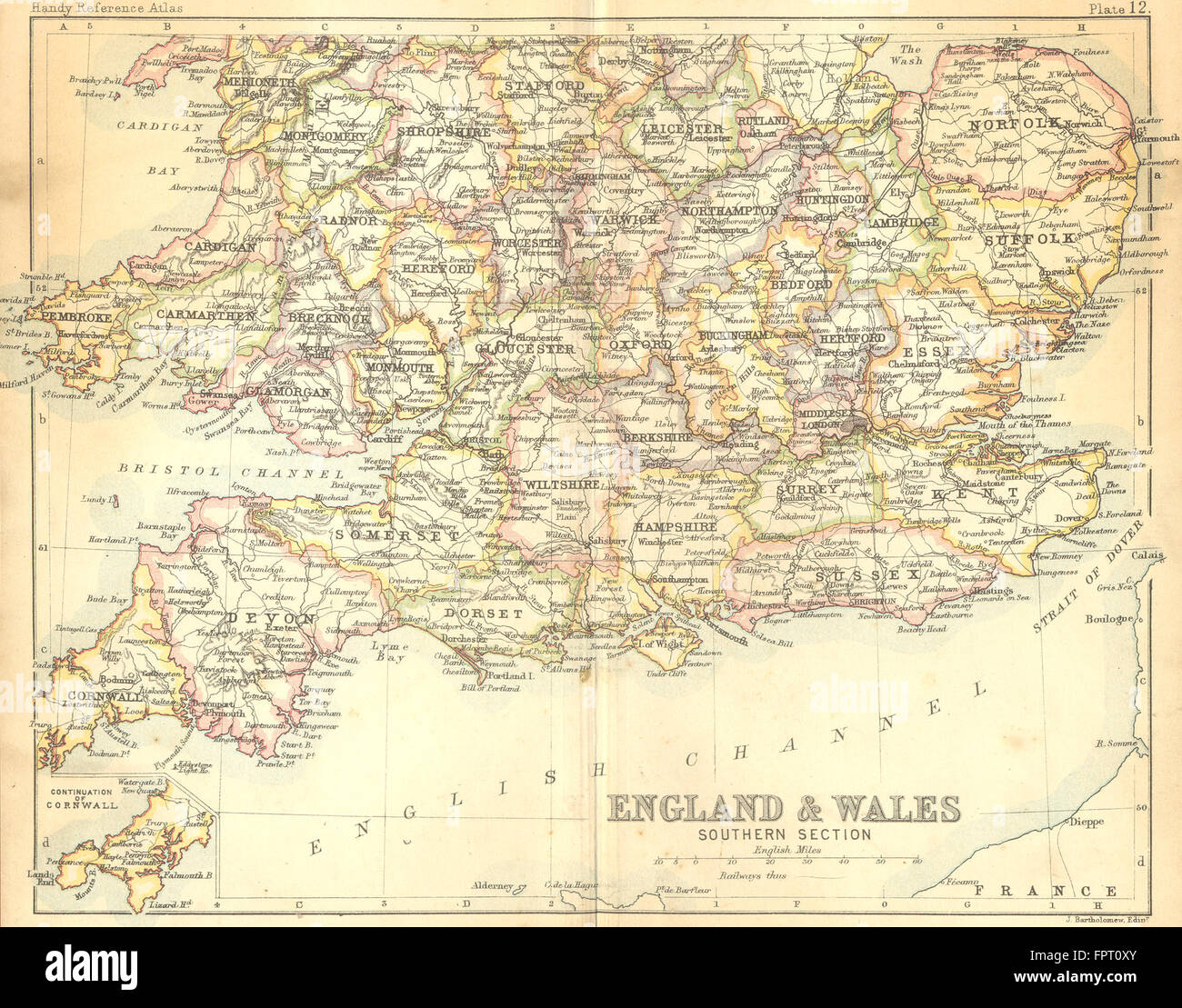 Southern england wales map hi-res stock photography and images - Alamy