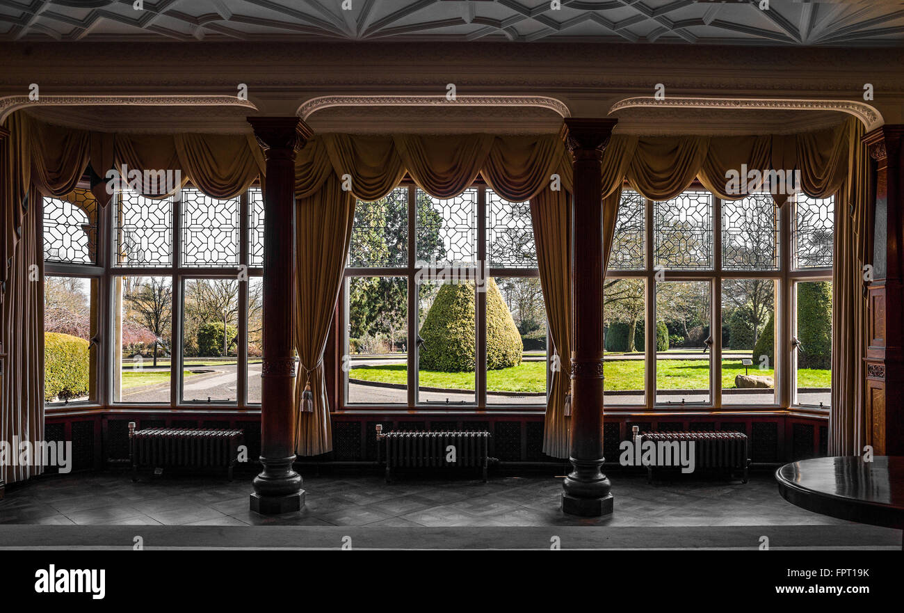 View from the front room of the mansion at Bletchley Park, England ...