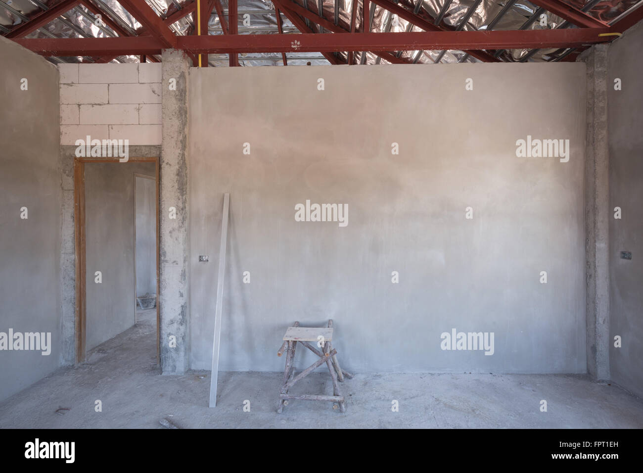 unfinished room of inside house under construction Stock Photo - Alamy