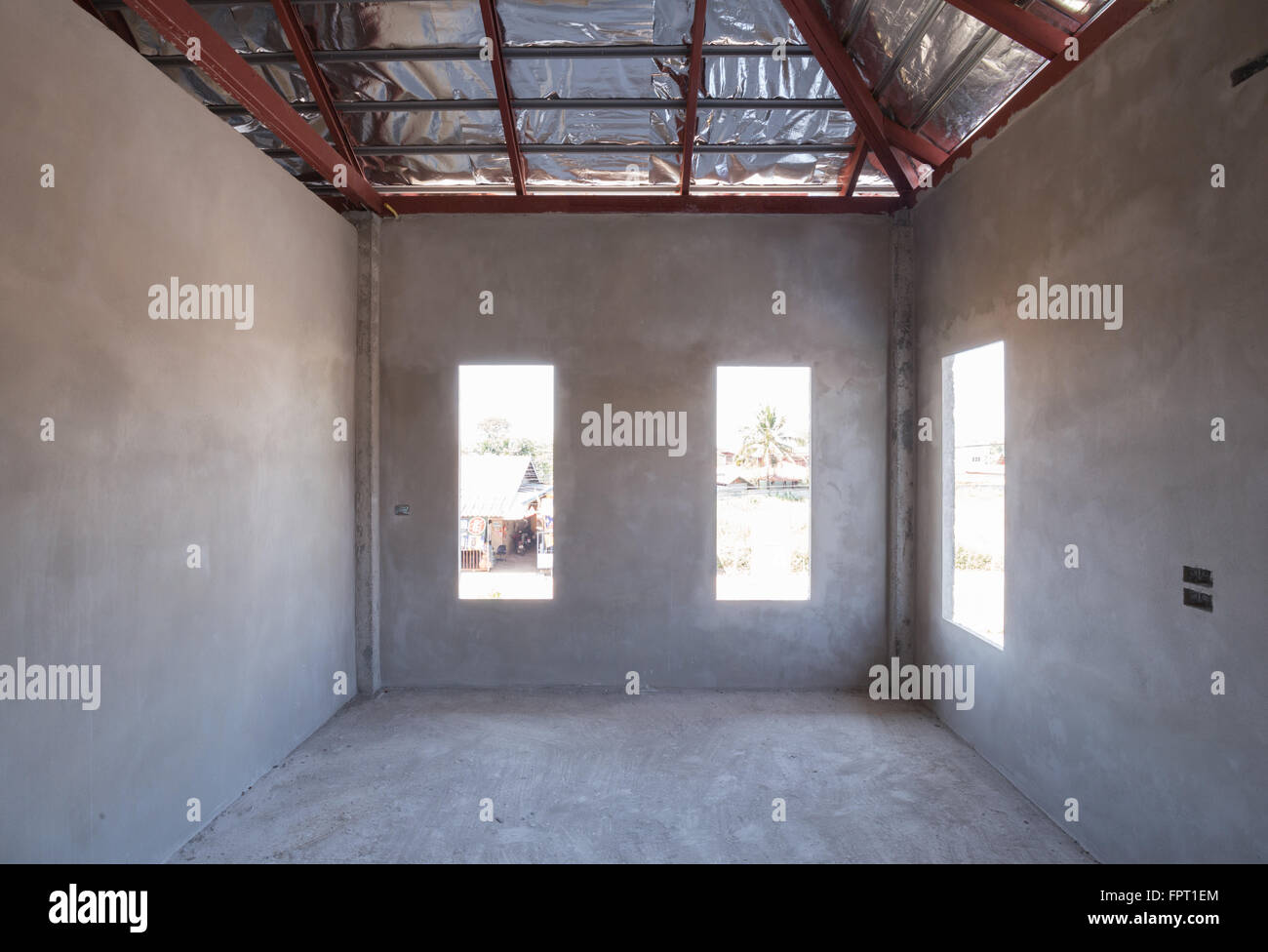 unfinished room of inside house under construction Stock Photo - Alamy