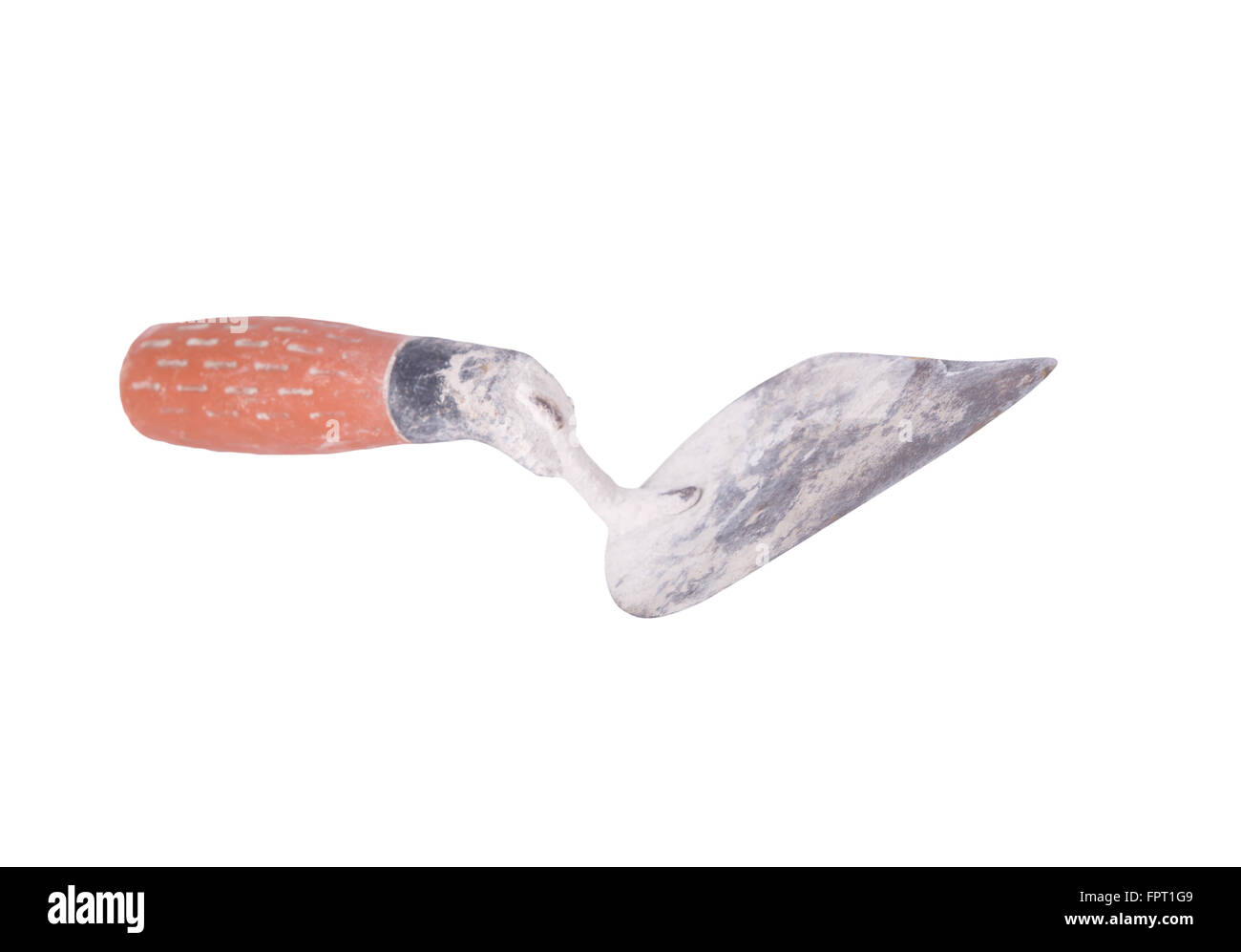 old construction trowel, isolated on white background Stock Photo - Alamy