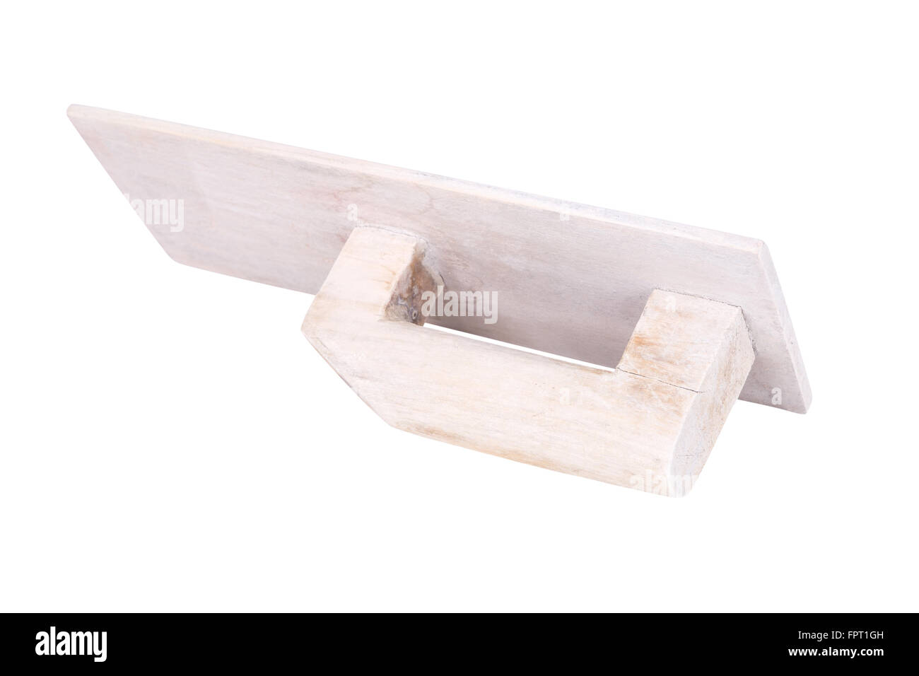 construction wood trowel, isolated on white background Stock Photo - Alamy