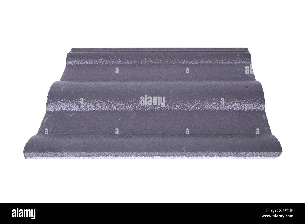 concrete roof tile (gray color) on white background Stock Photo - Alamy