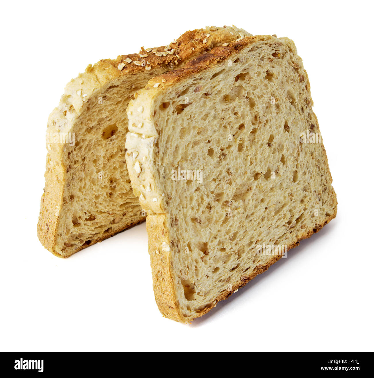 Two pieces of toast standing by leaning on another Stock Photo - Alamy