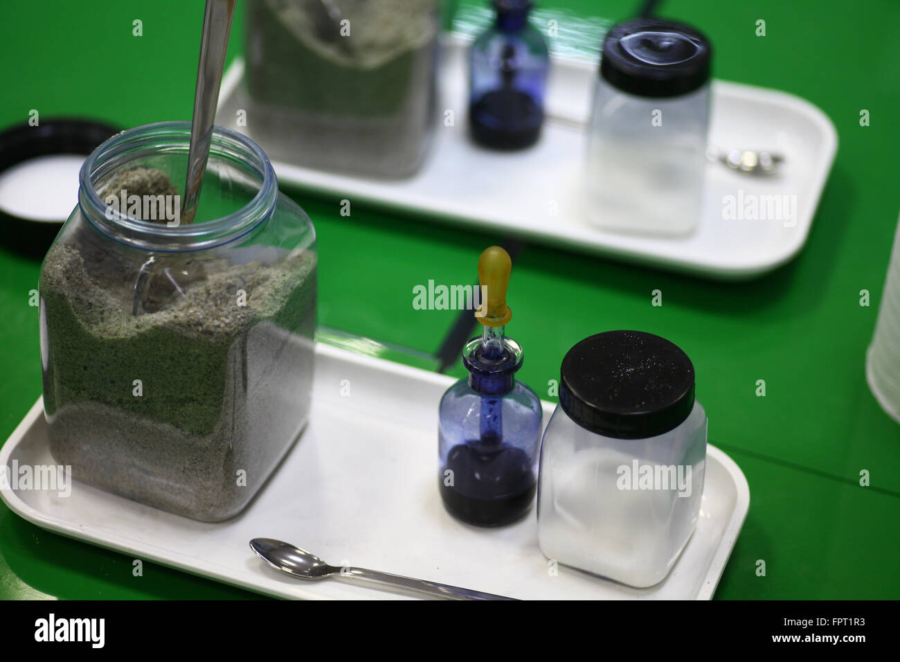 Color image of some substances in a chemistry lab Stock Photo - Alamy