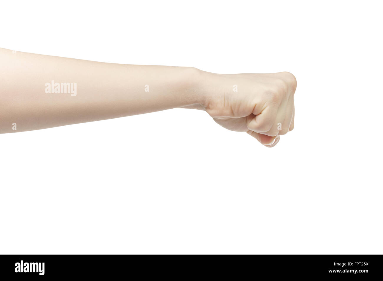 young female right hand shows fist Stock Photo - Alamy