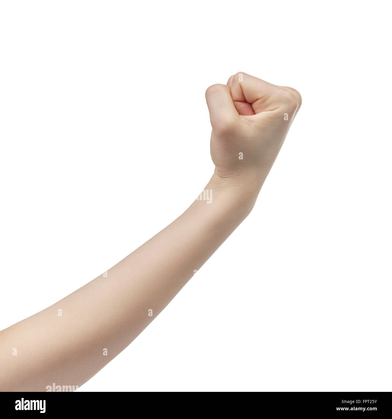 young female right hand shows fist Stock Photo - Alamy