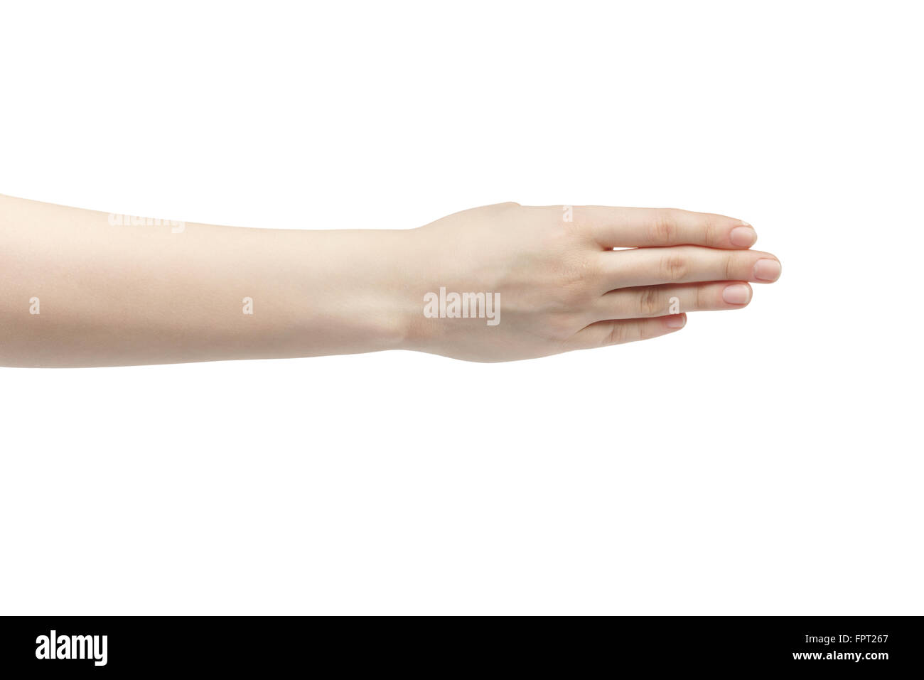 young woman right hand counting four Stock Photo - Alamy