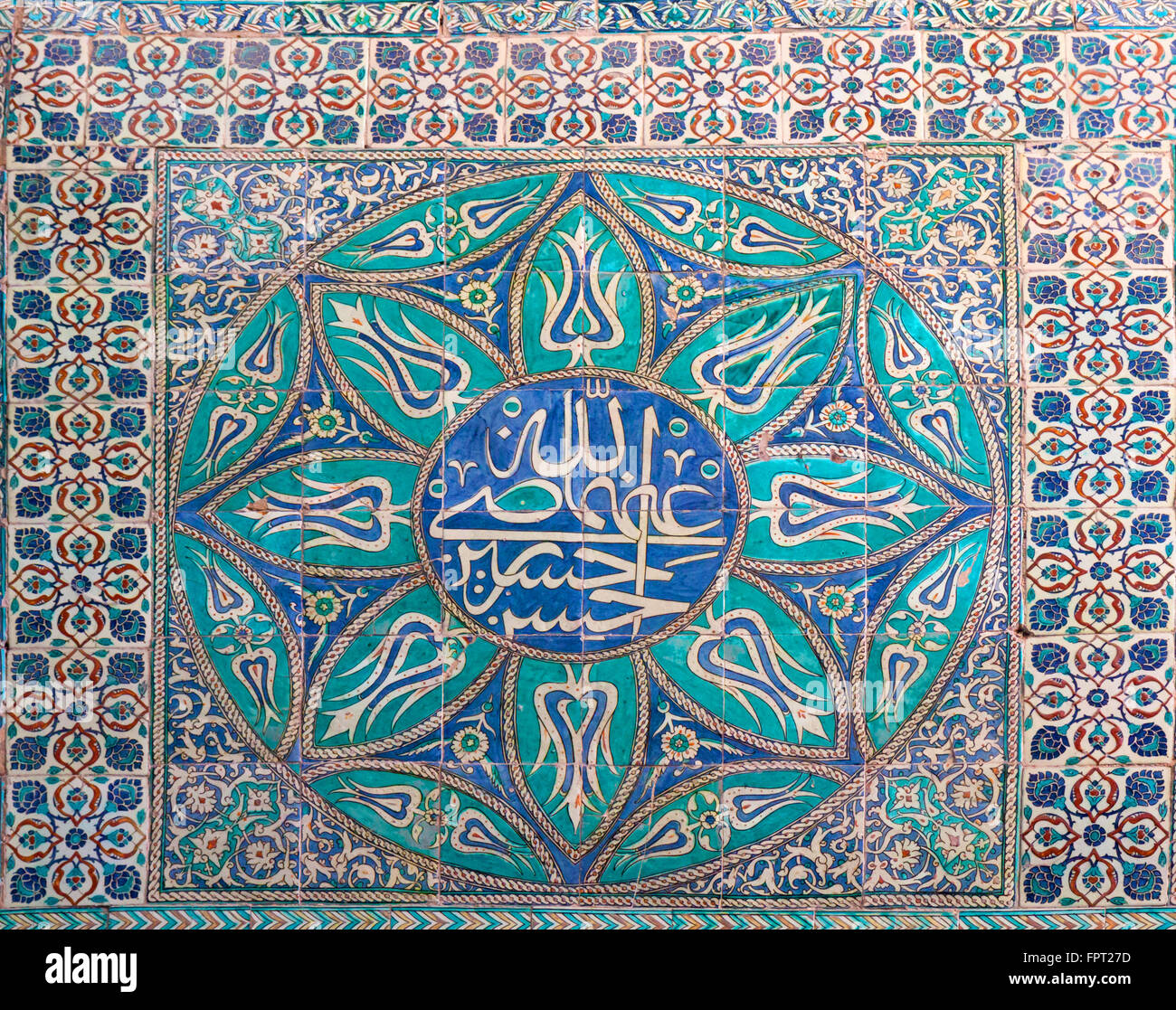 Ceramic wall tile ottoman turkey turkish islamic art hi-res stock ...