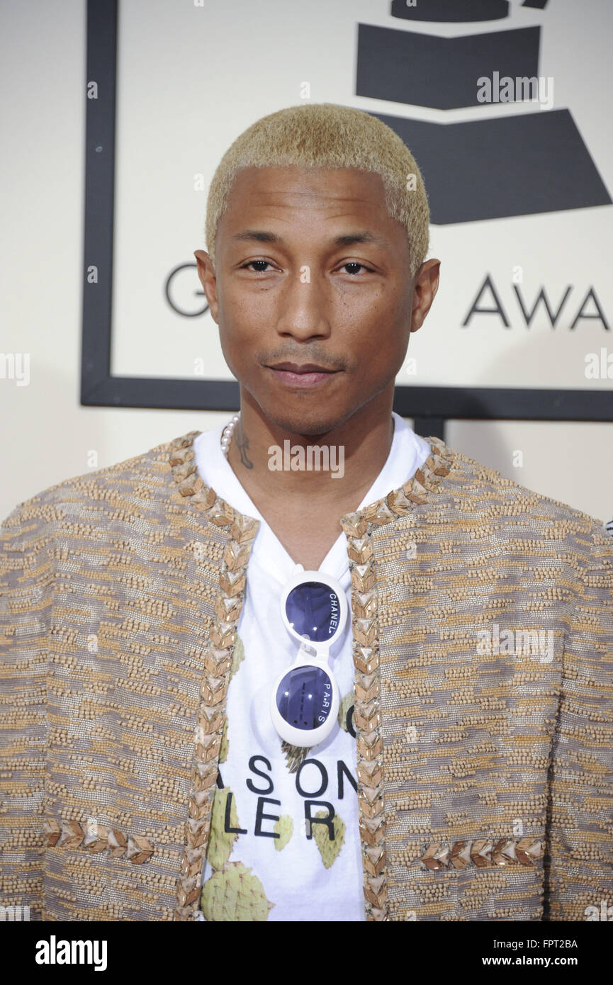 The 58th Annual Grammy Awards Arrivals Featuring: Pharrell Williams ...