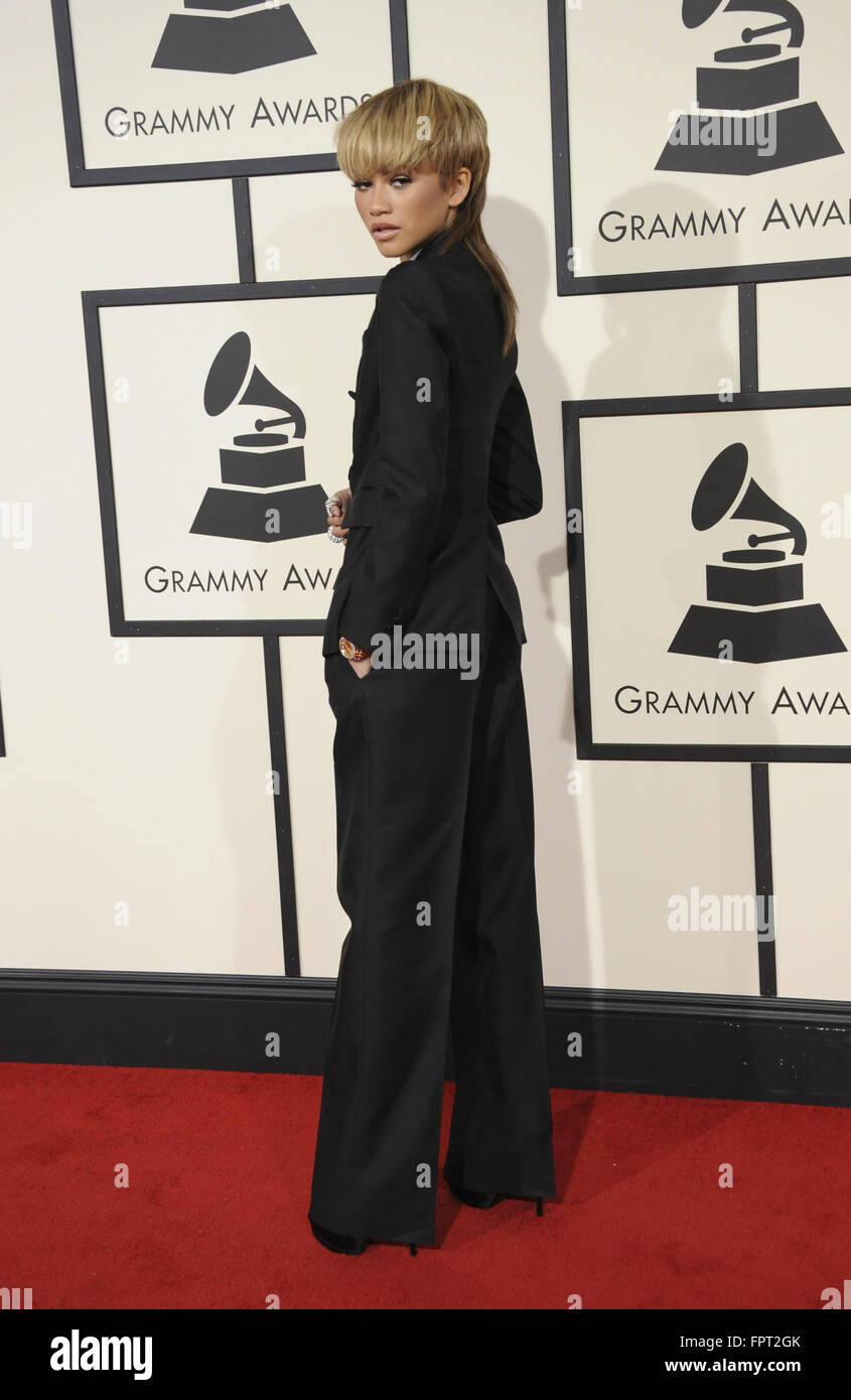 The 58th Annual Grammy Awards Arrivals Featuring: Zendaya Coleman Where ...
