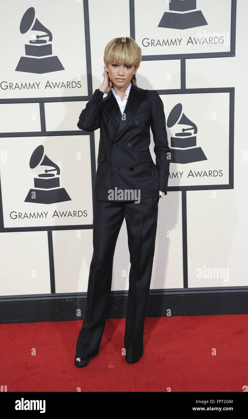 The 58th Annual Grammy Awards Arrivals Featuring: Zendaya Coleman Where ...