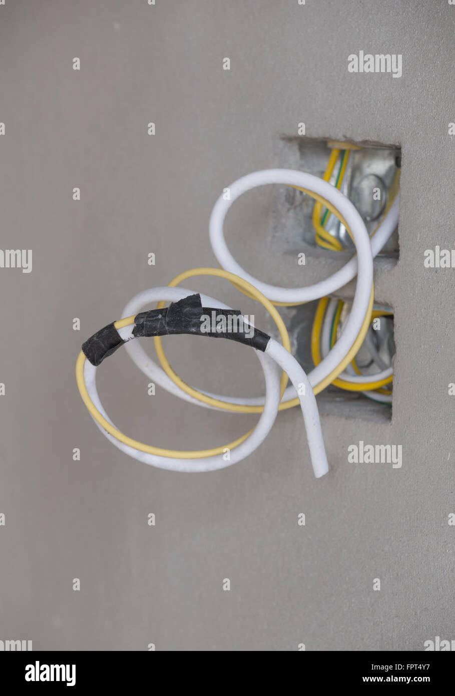 electric wire with concrete wall at construction site Stock Photo - Alamy