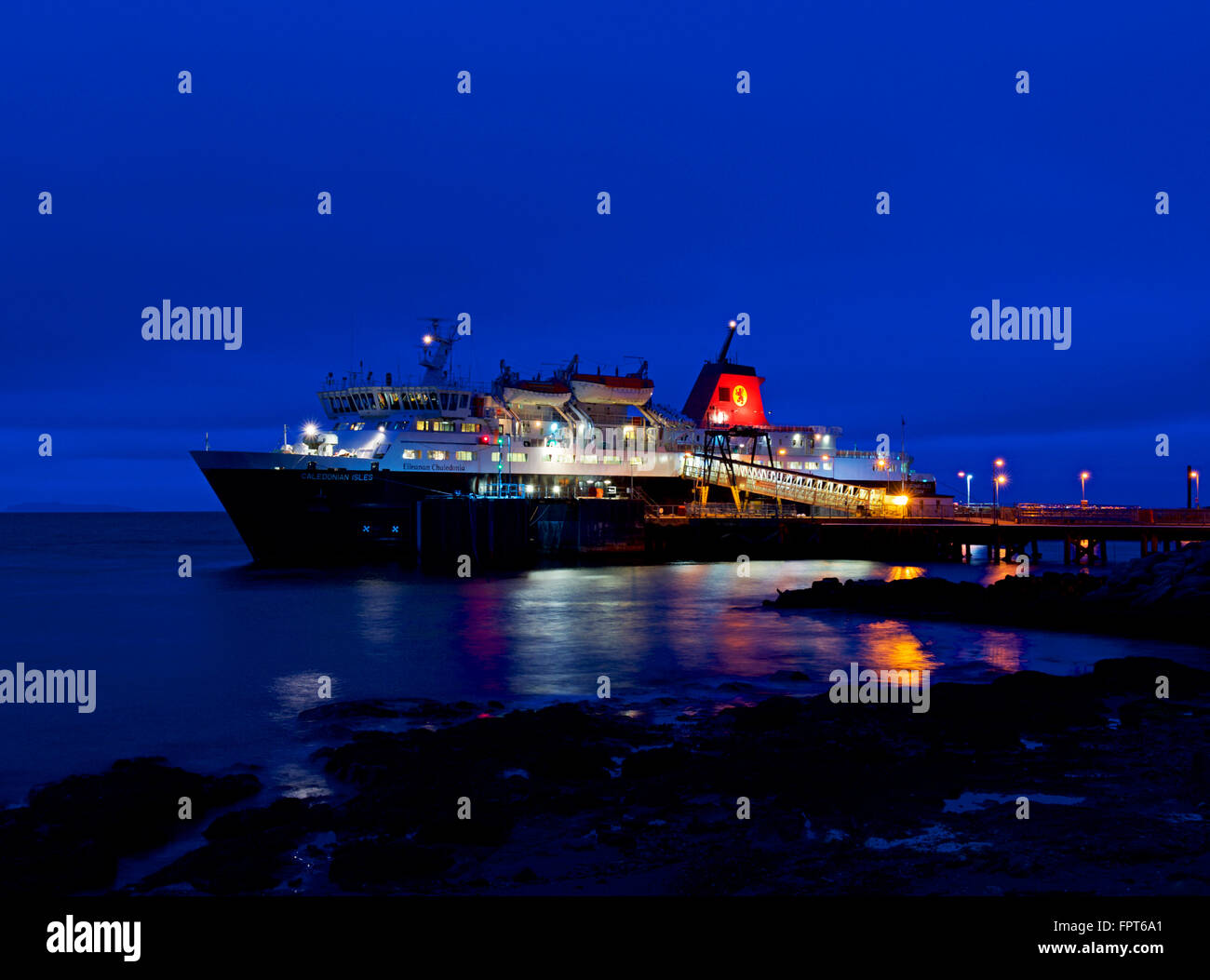 Caledonian Macbrayne ferry docked at Brodick, Isle of Arran, North ...