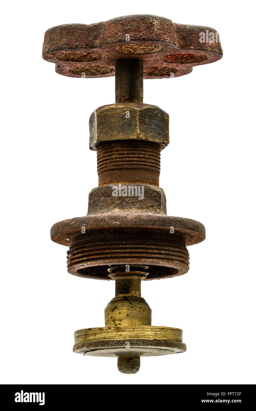 Old water valve, isolated on white background Stock Photo - Alamy