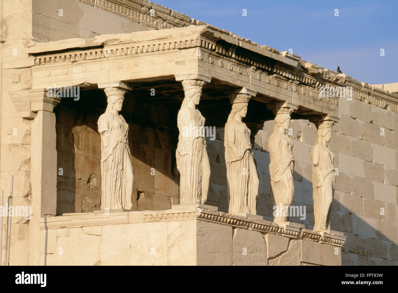 Caryatids Of The Erechtheion, The Parthenon, Athens, Greece Stock Photo ...