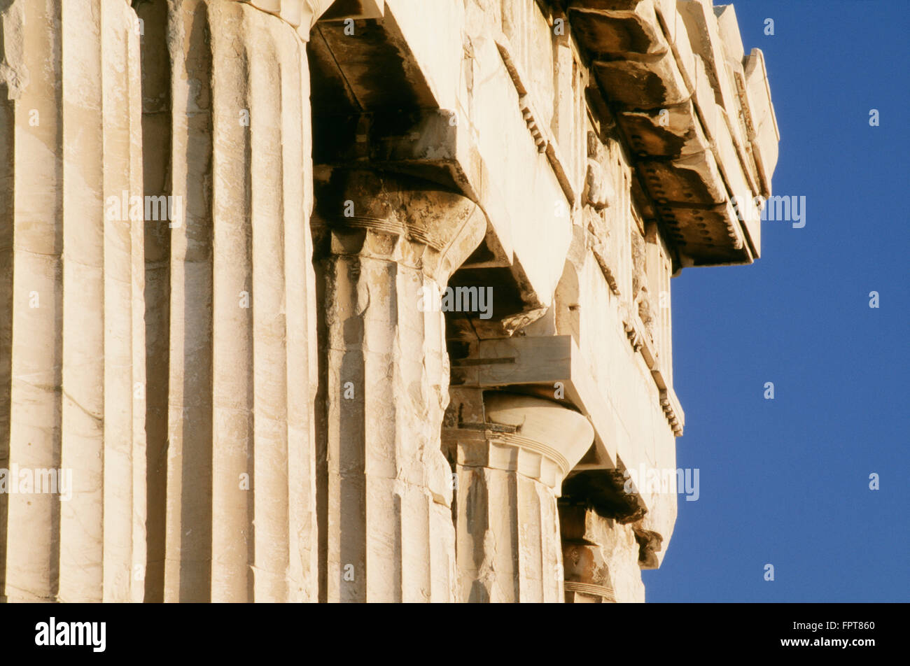 Detail of Columns Of The Parthenon, Athens, Greece Stock Photo - Alamy