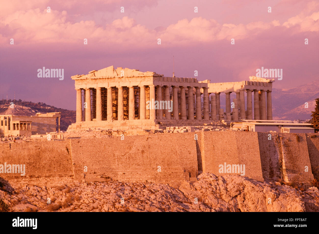 Temples sunset athens hi-res stock photography and images - Alamy
