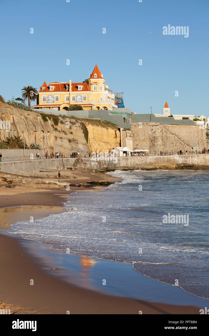 Portugal, Estoril, resort town, Praia Da Poca beach by the Atlantic ...